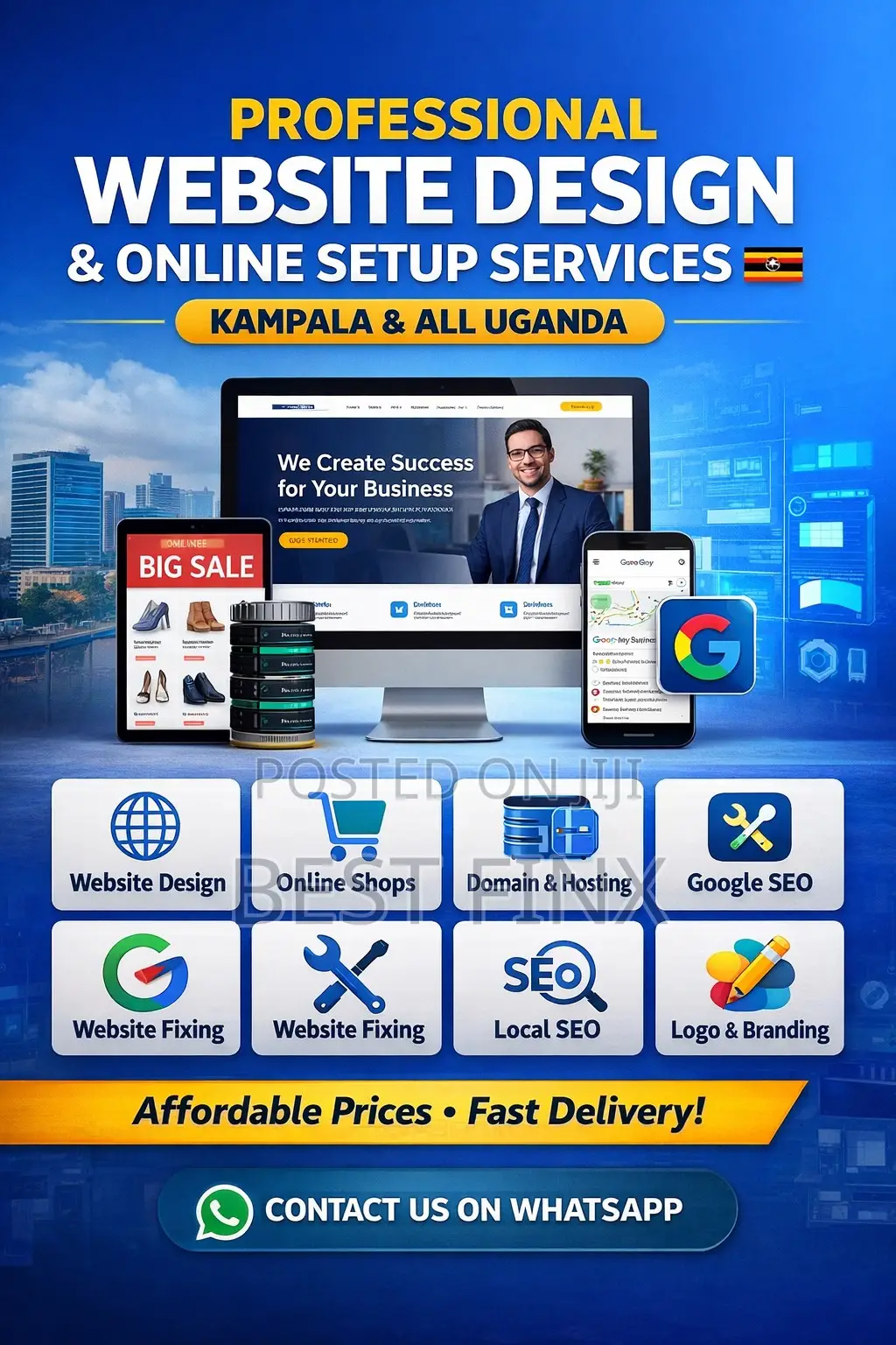 Professional Website Design Online Setup Services in Uganda in Central ...