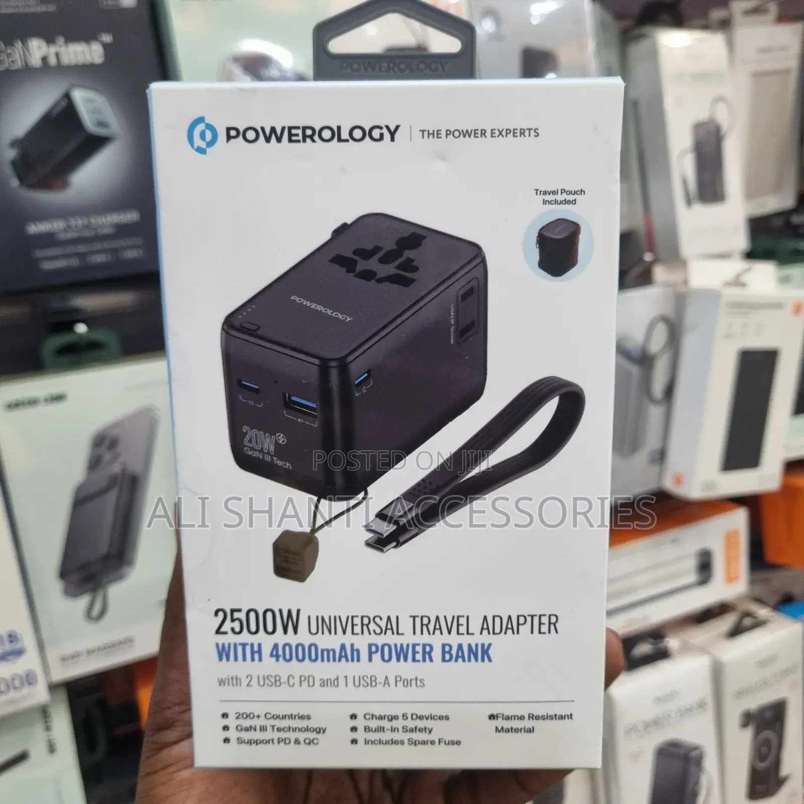 Powerology 2400w Universal Travel Adapter With 4000mah Power Banker in ...