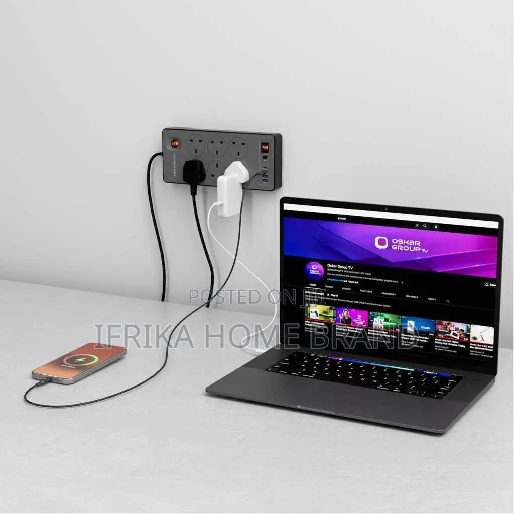 Powerology 6ac 2990w Power Strip. Wall Mount Extension. in Central ...