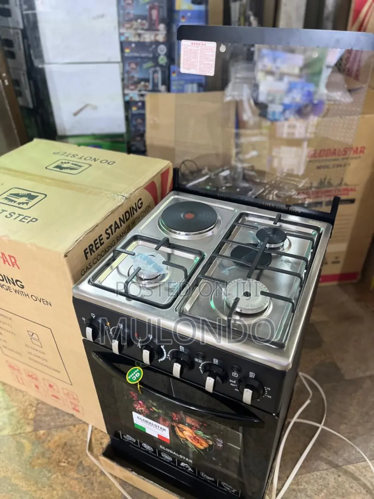 Globalstar 50×50 Cm Standing Cooker – 3 Gas Burners + 1 Electric Plate ...