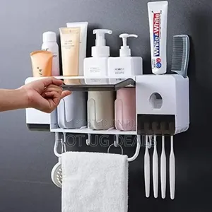 Automatic Toothpaste Dispenser Squeezer Wall Mount And Brush Holder in ...