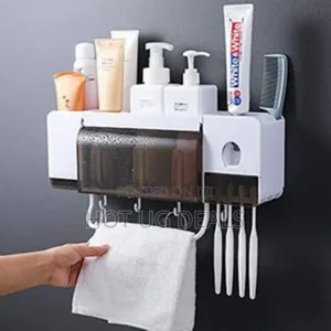 Automatic Toothpaste Dispenser Squeezer Wall Mount And Brush Holder in ...