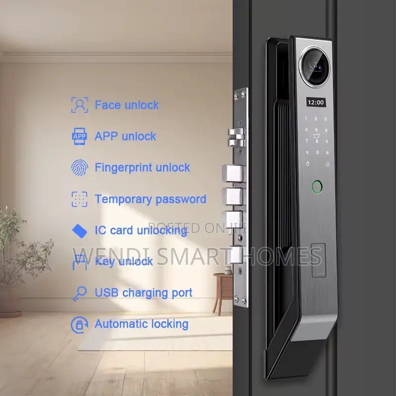 Tuya Camera Smart Door Lock 8 in 1, Automatic Biometric App Key Lock in ...