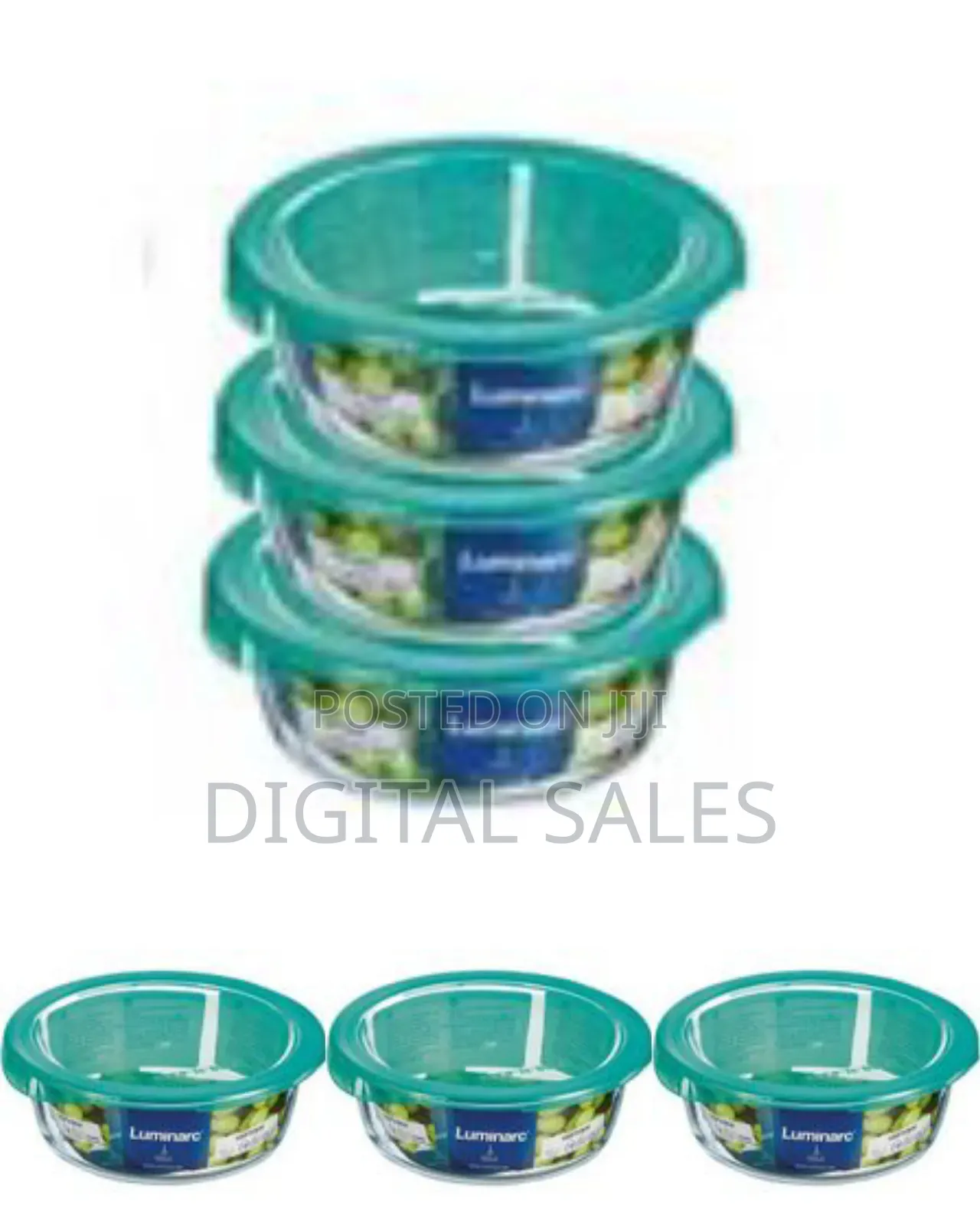 Set of 3 Round Glass Food Storage Containers in Rubaga - Kitchenware ...