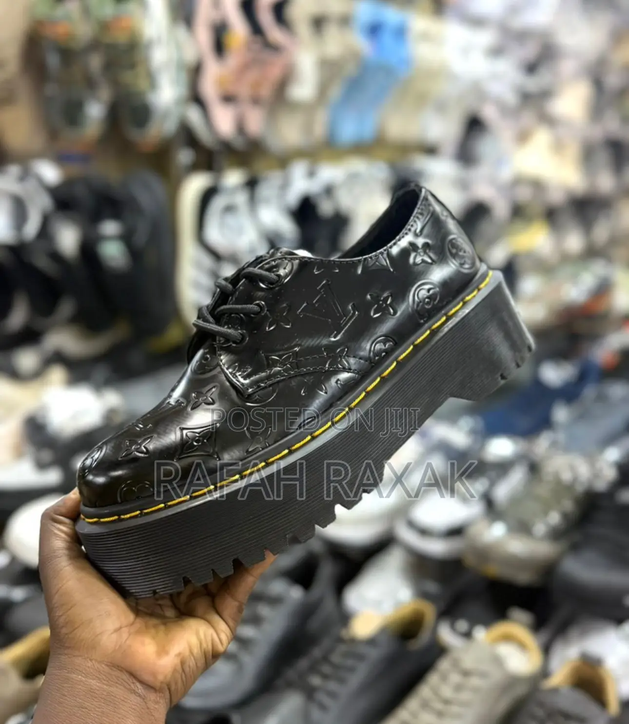 Original Men’S Big Sole Louis Vuitton Dr.Martens Patent Leather Shoes ...