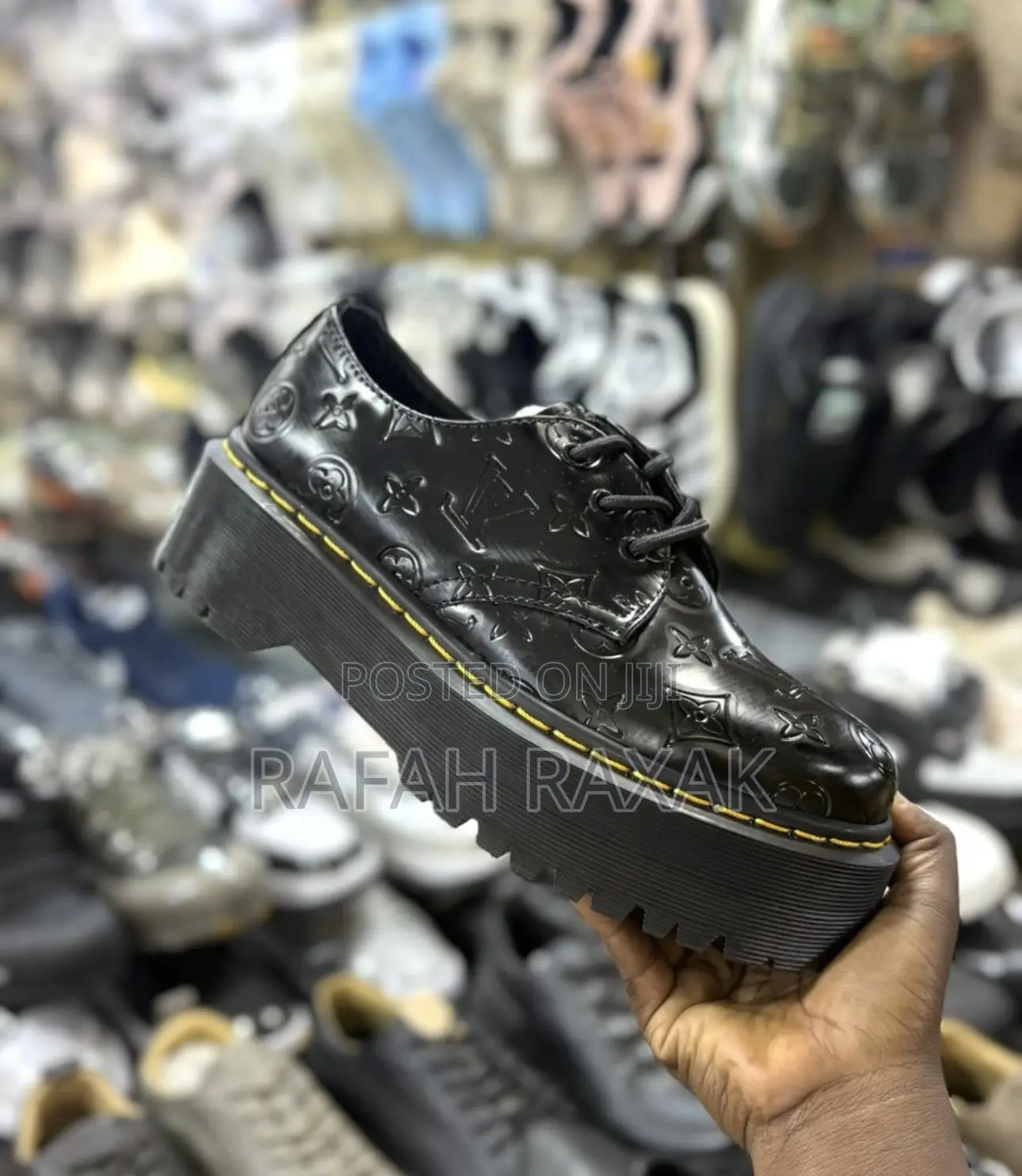 Original Men’S Big Sole Louis Vuitton Dr.Martens Patent Leather Shoes ...