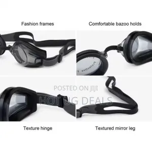 Adult Swimming Goggles Silicone Waterproof With Free Earplugs- Black in ...