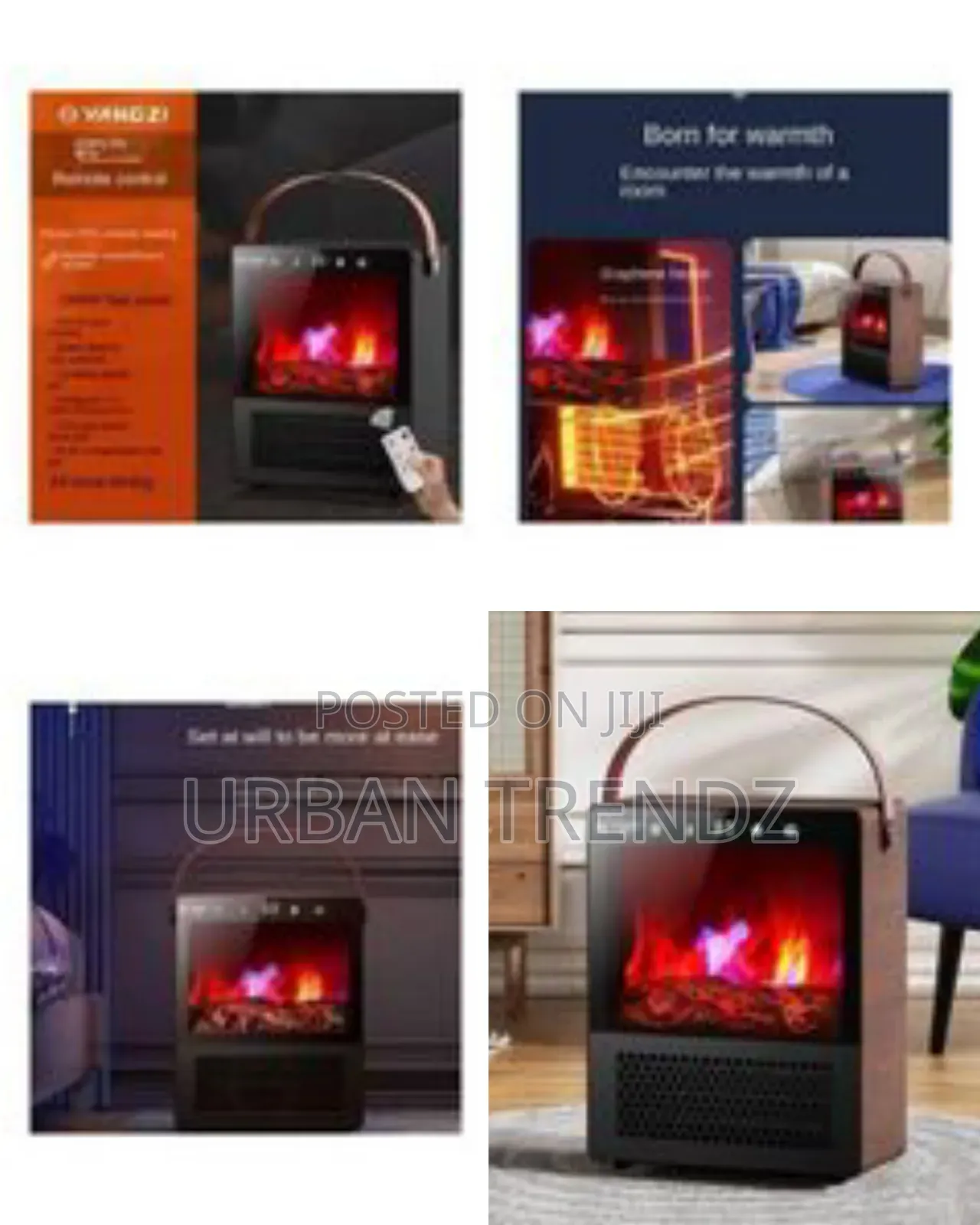 Portable Electric Fireplace Space Heater With Realistic Flame Effect in ...