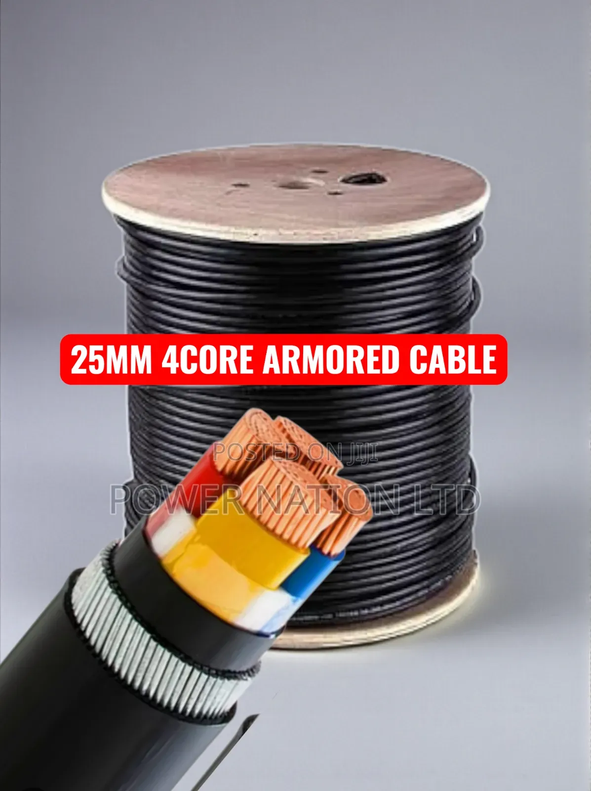 25mm Total 4core Pure Copper Armored Underground Cable in Central ...