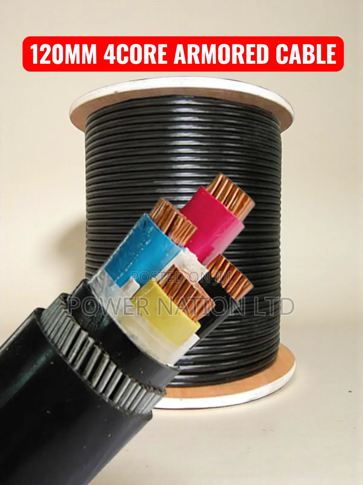 120mm Total 4core Pure Copper Armored Underground Cable in Central ...
