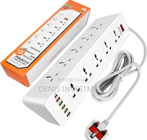 10 Ways Power Socket ,5 Usb-a ,1 Usb C,2m Cable Length in Rubaga ...