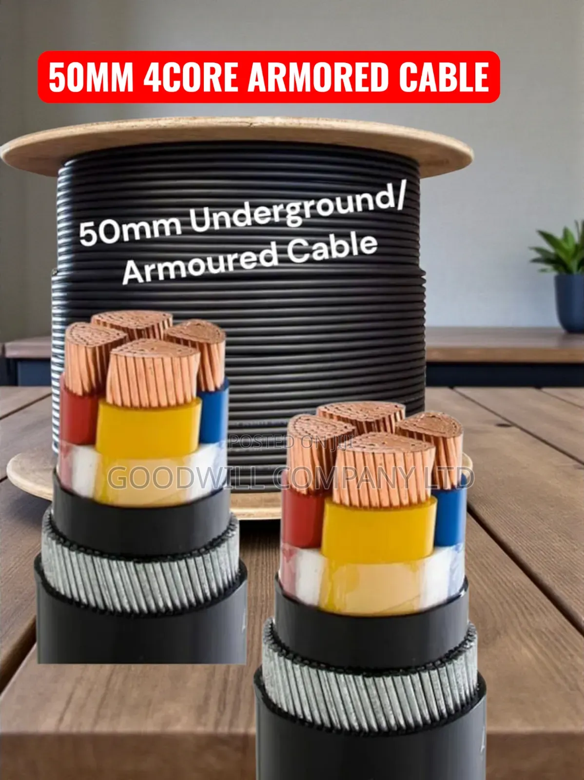 50mm Total 4core Pure Copper Underground Armoured Cable in Central ...