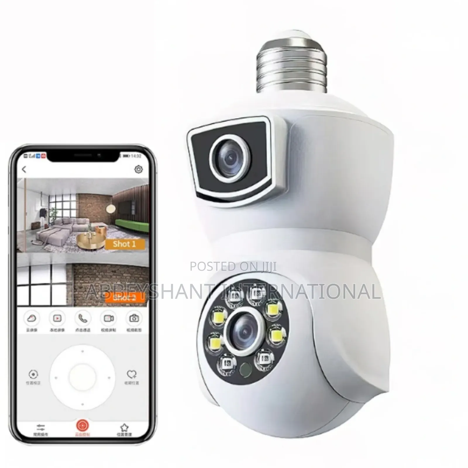 Smart Camera V380 E9 Dual Lens Bulb PTZ Ip Camera in Central Division ...