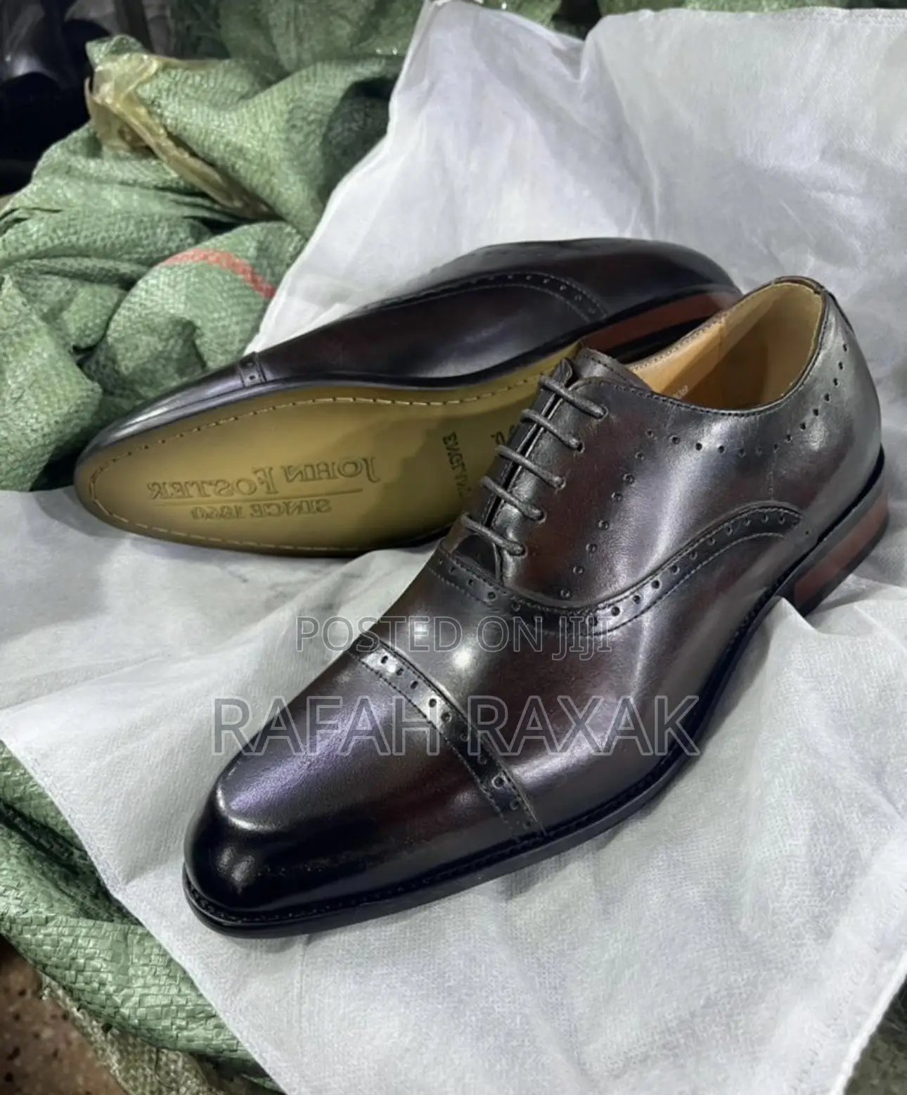 Men’S Classic Dark Tan John Foster Formal Gentle Oxford Shoes for sale ...
