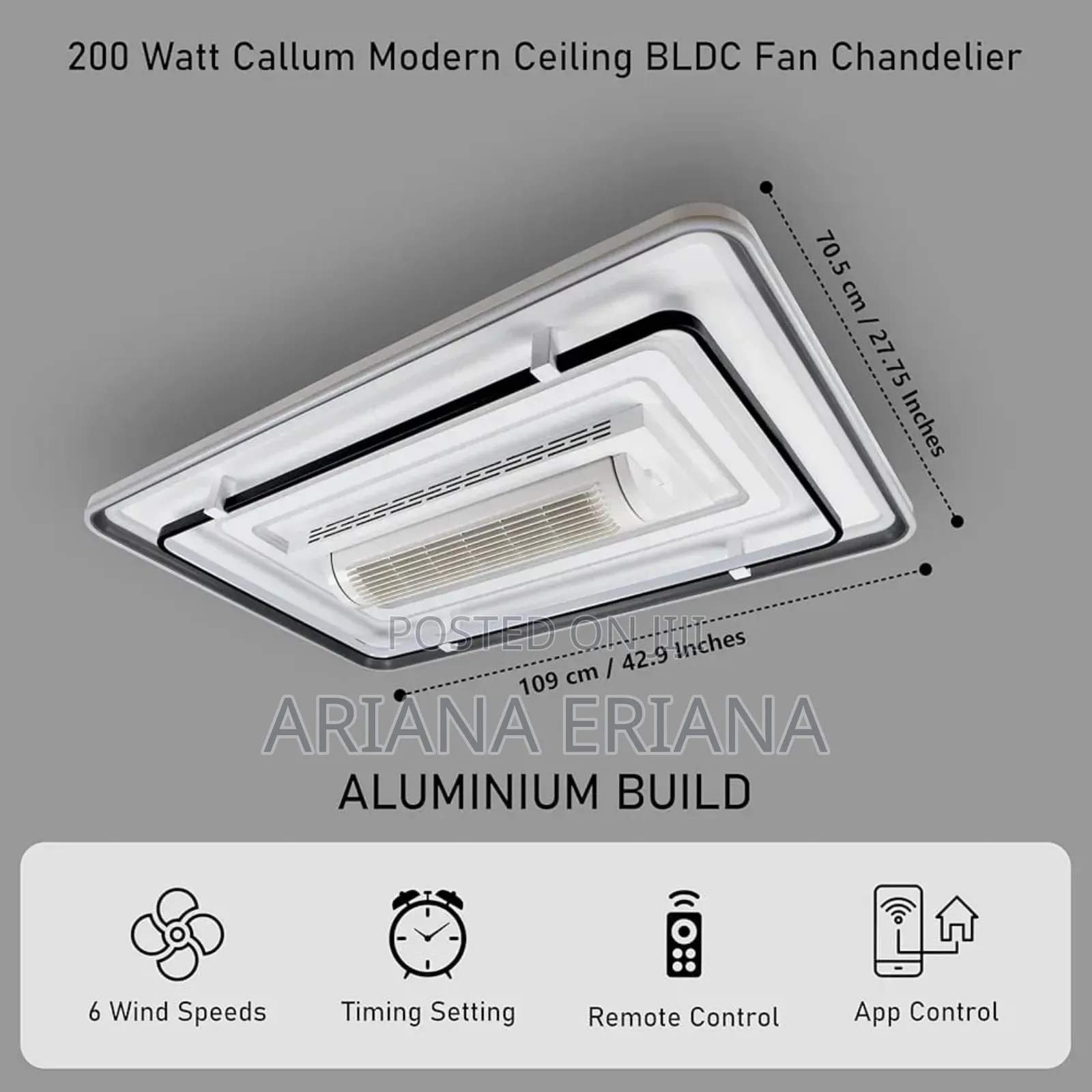 Modern Ceiling Bladeless Fan Chandelier in Central Division - Lighting ...