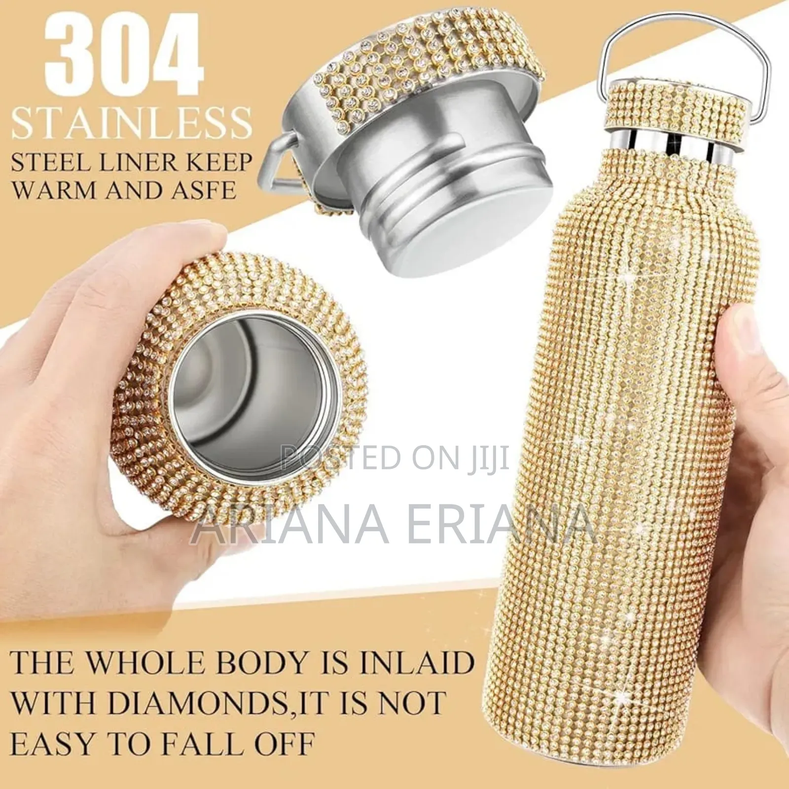 Sparkling Rhistone Covered Stainless Steel Water Bottle in Central ...