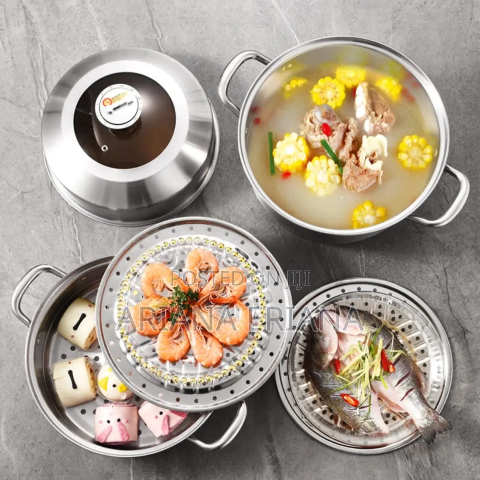 30cm Stainless Steel 3-tier Food Steamer With Timer in Central Division ...