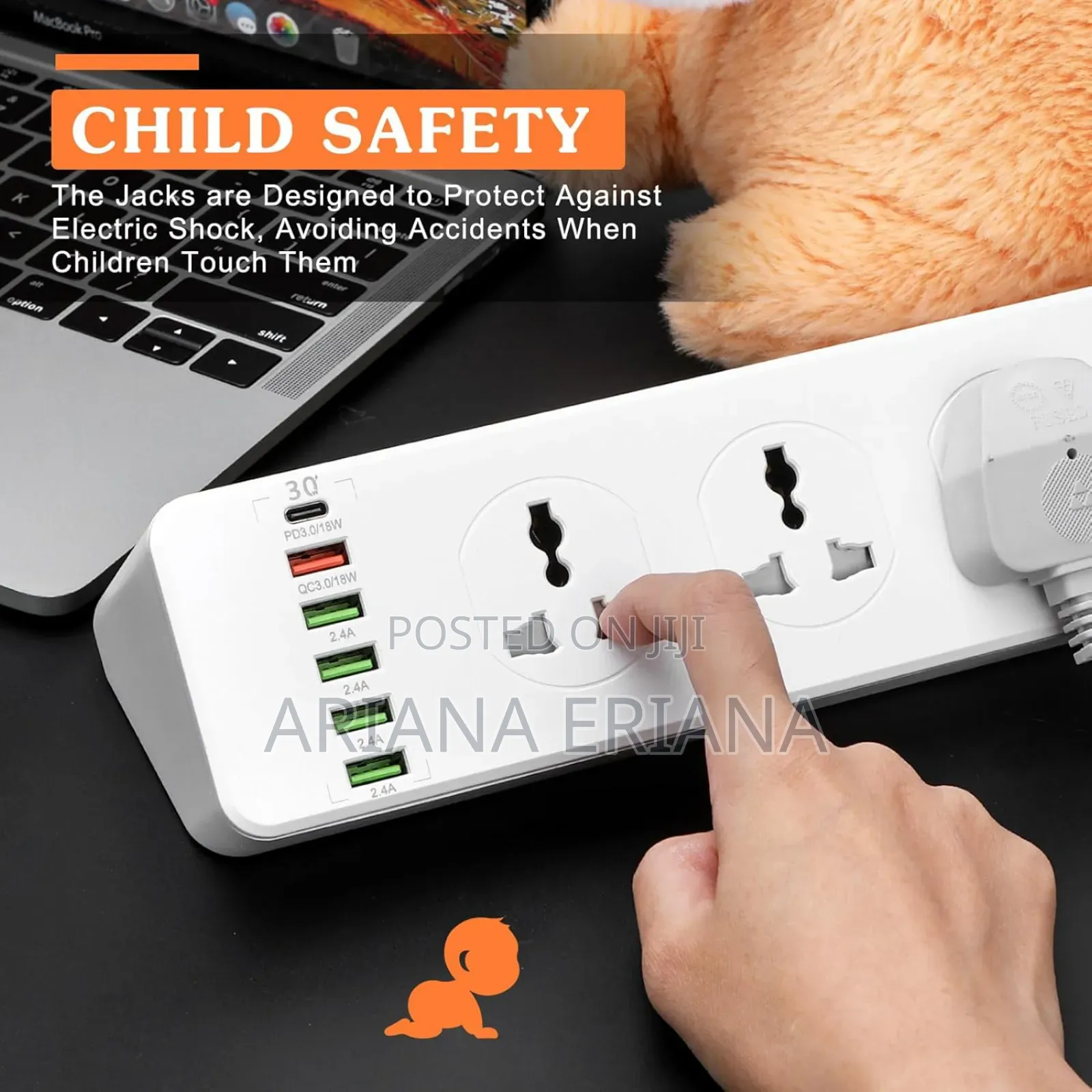 10 Ways Power Socket ,5 Usb-a ,1 Usb C,2m Cable Length for sale ...