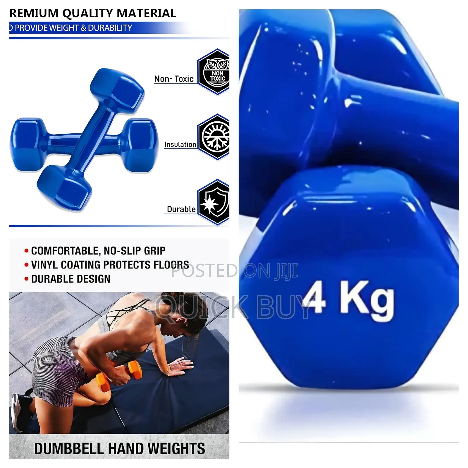 4 Kg Pair Vinyl-Coated Dumbbells. in Central Division - Sports ...