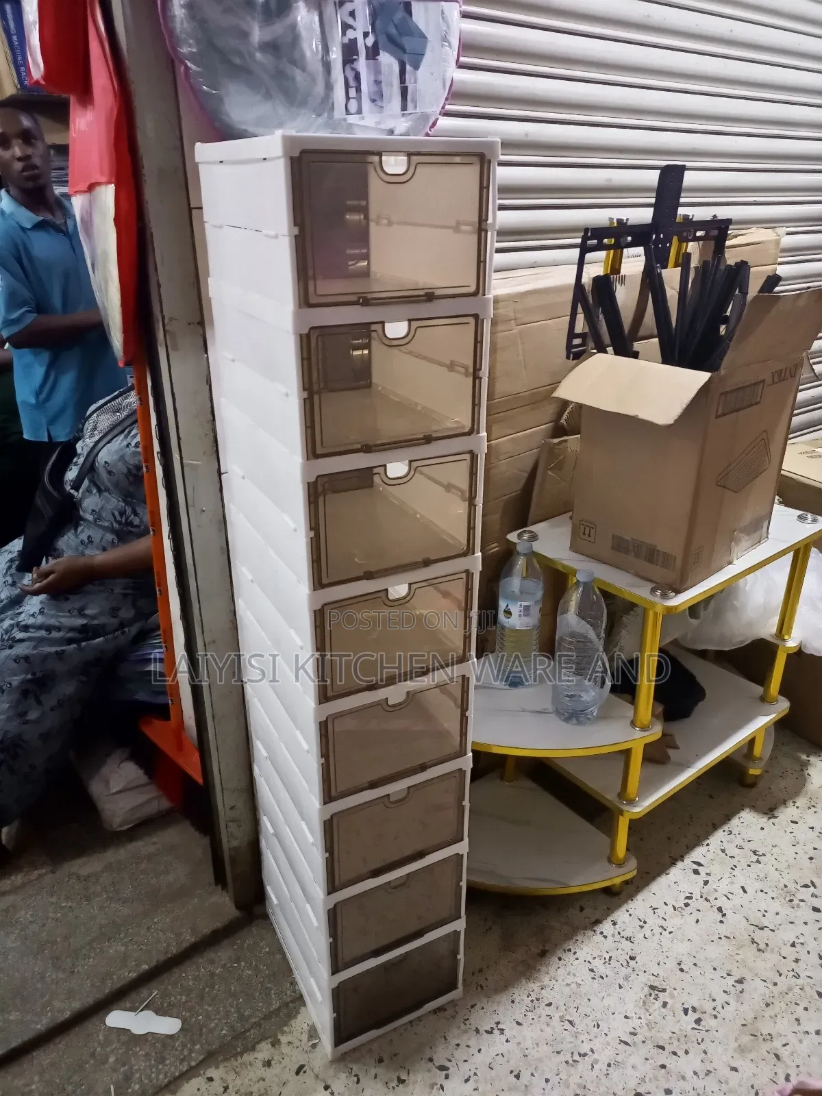 8-tier Foldable Plastic Shoe Rack Organizer Space-saving Storage Shelf ...