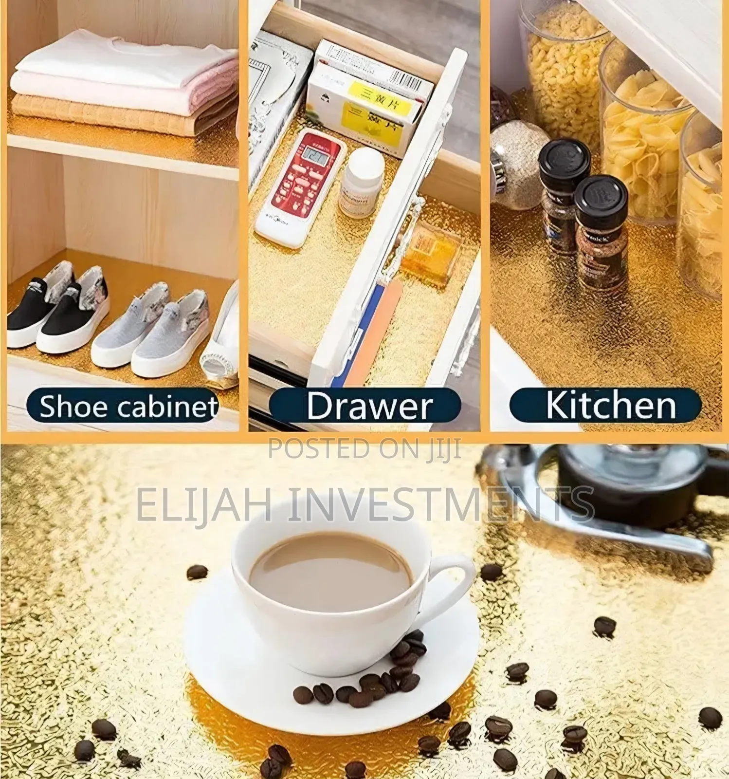 Gold-Textured, Self-Adhesive, Aluminum Foil Wallpaper in Central ...