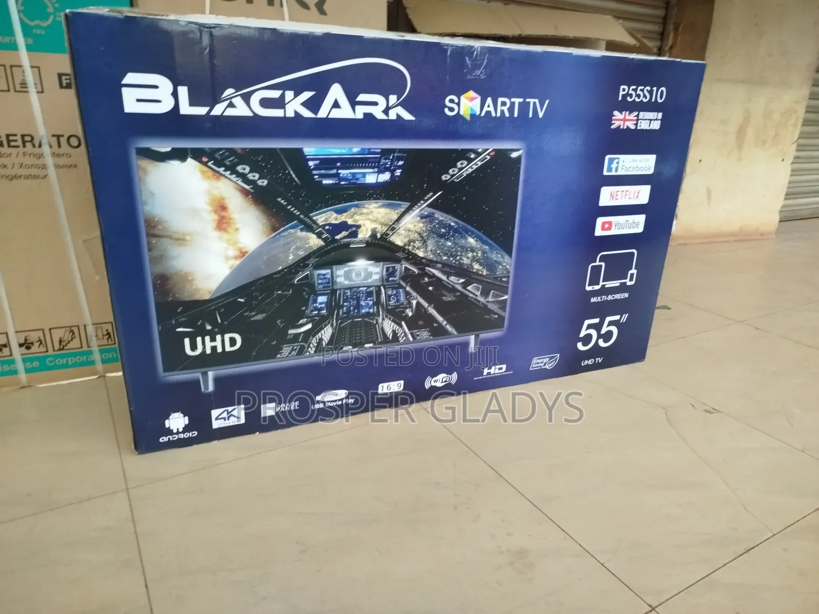55 Black Ark Smart Android Digital Flat Screen Flameless. in Central ...
