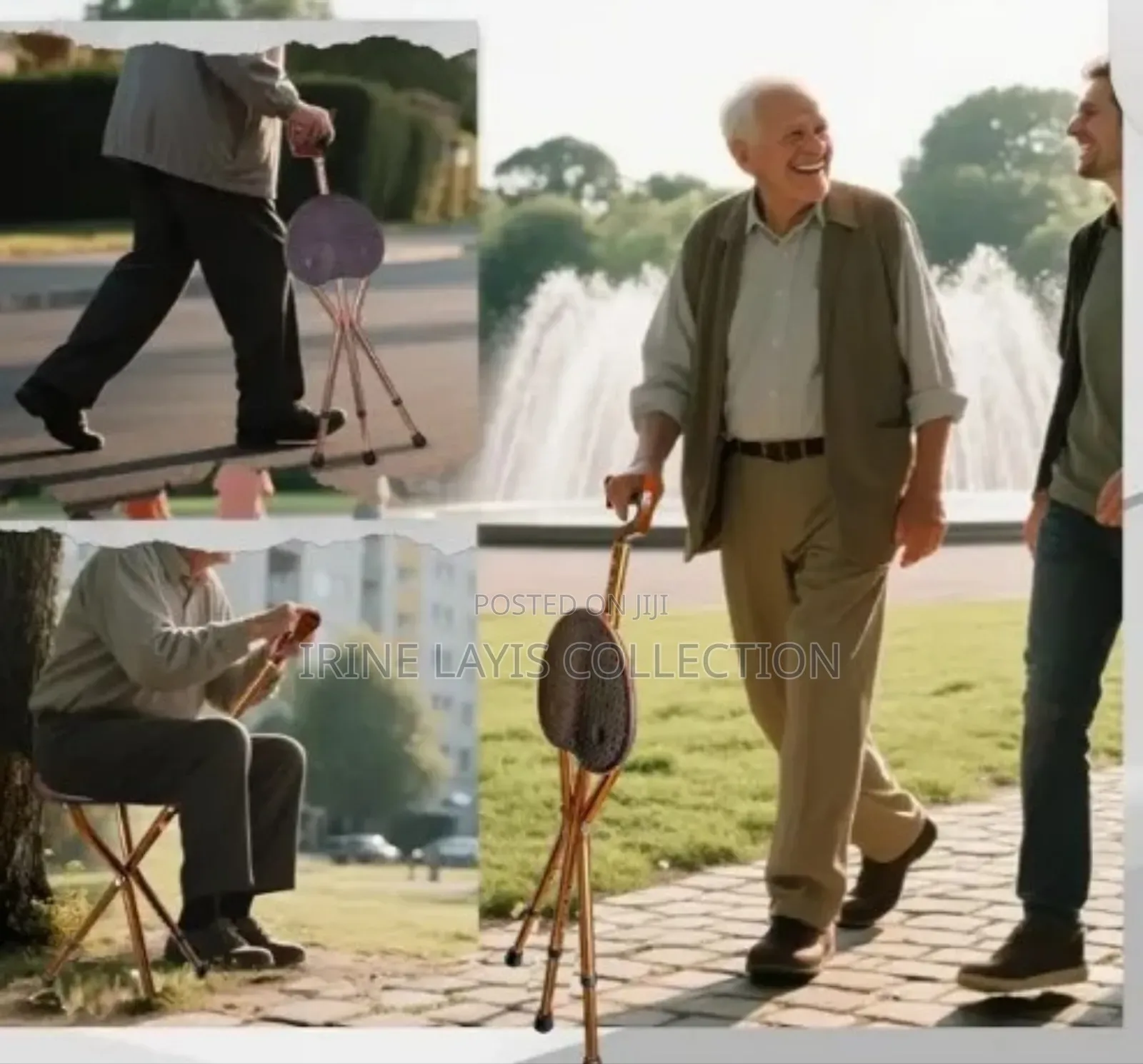 Portable Folding Walking Cane With a Seat in Central Division - Medical ...