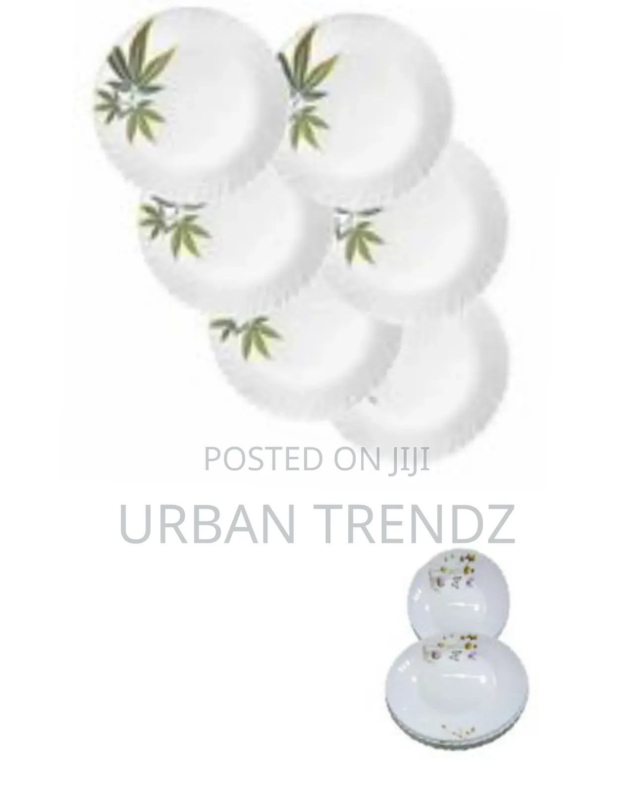 Set of 6 Snow White Curved Ceramic Dinner Plates in Central Division ...