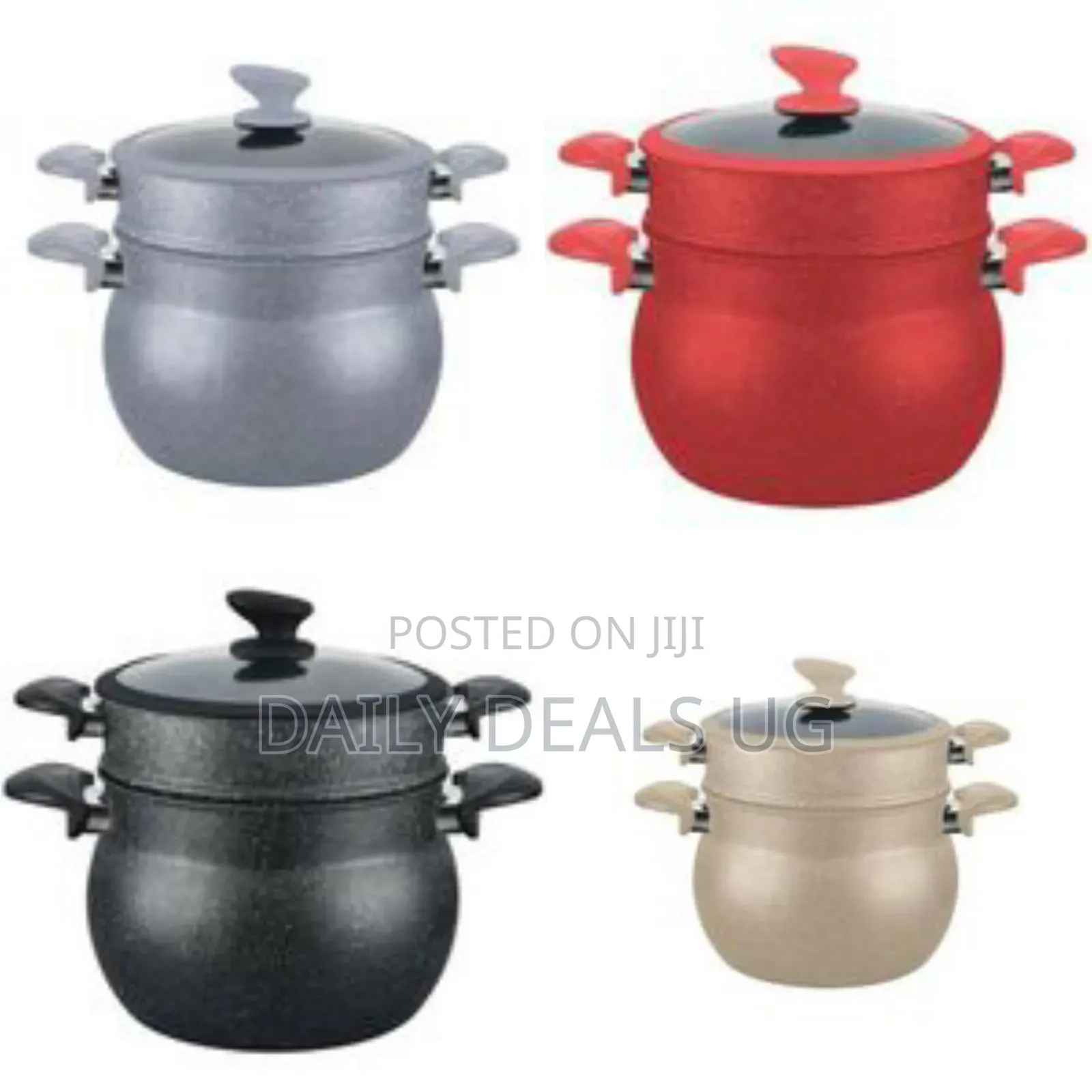 Non-stick 2-tier Steamer Pot With Glass Lid, 8l - Multicolor in Central ...