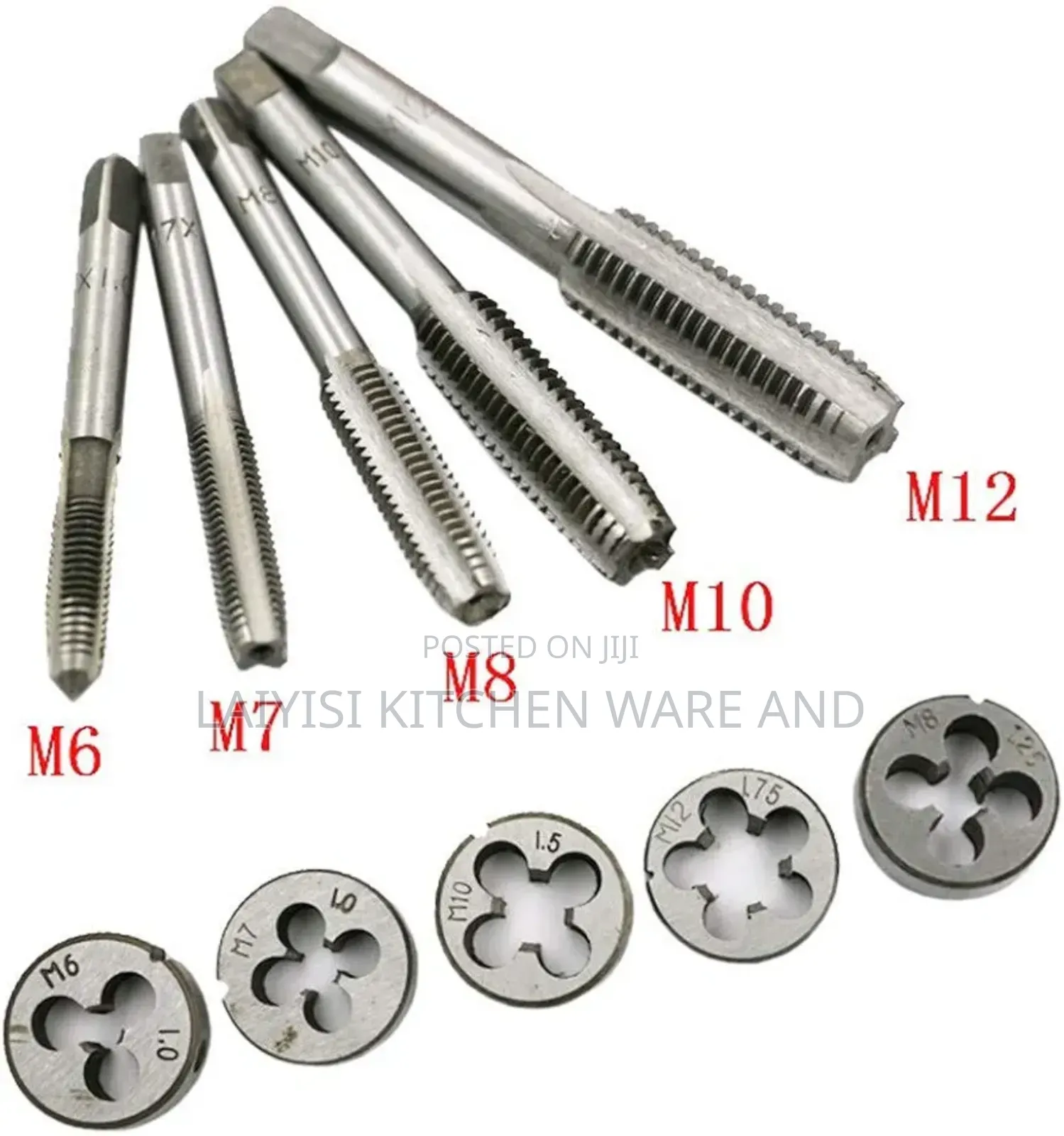 Taps Die Sets 12pcs Wrench Metric Screw Tools Hand Tap in Central ...