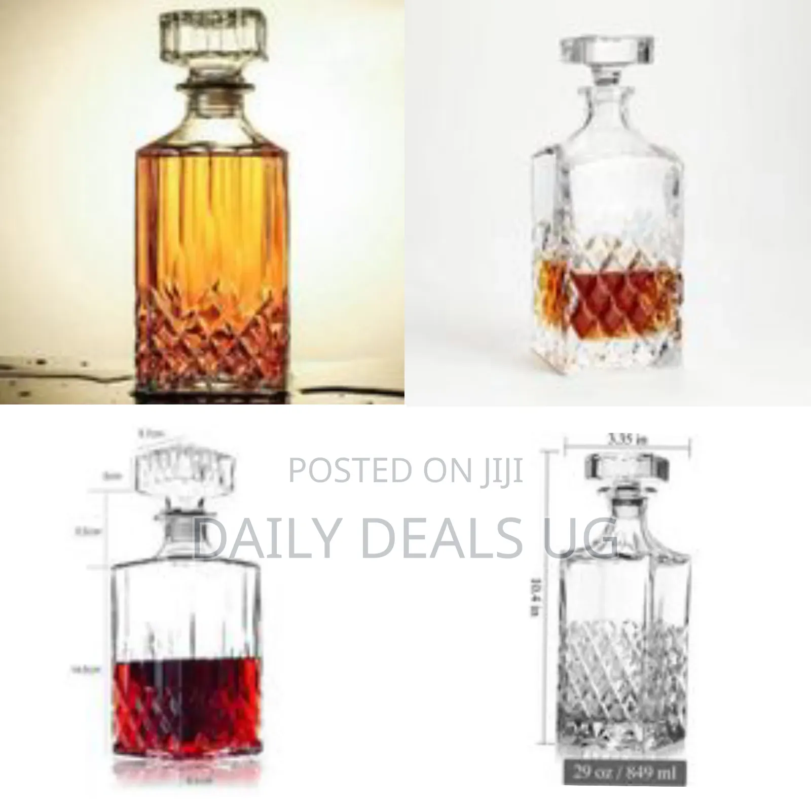 Classic Cut-crystal Whiskey Decanter With Stopper, 820ml - Clear in ...