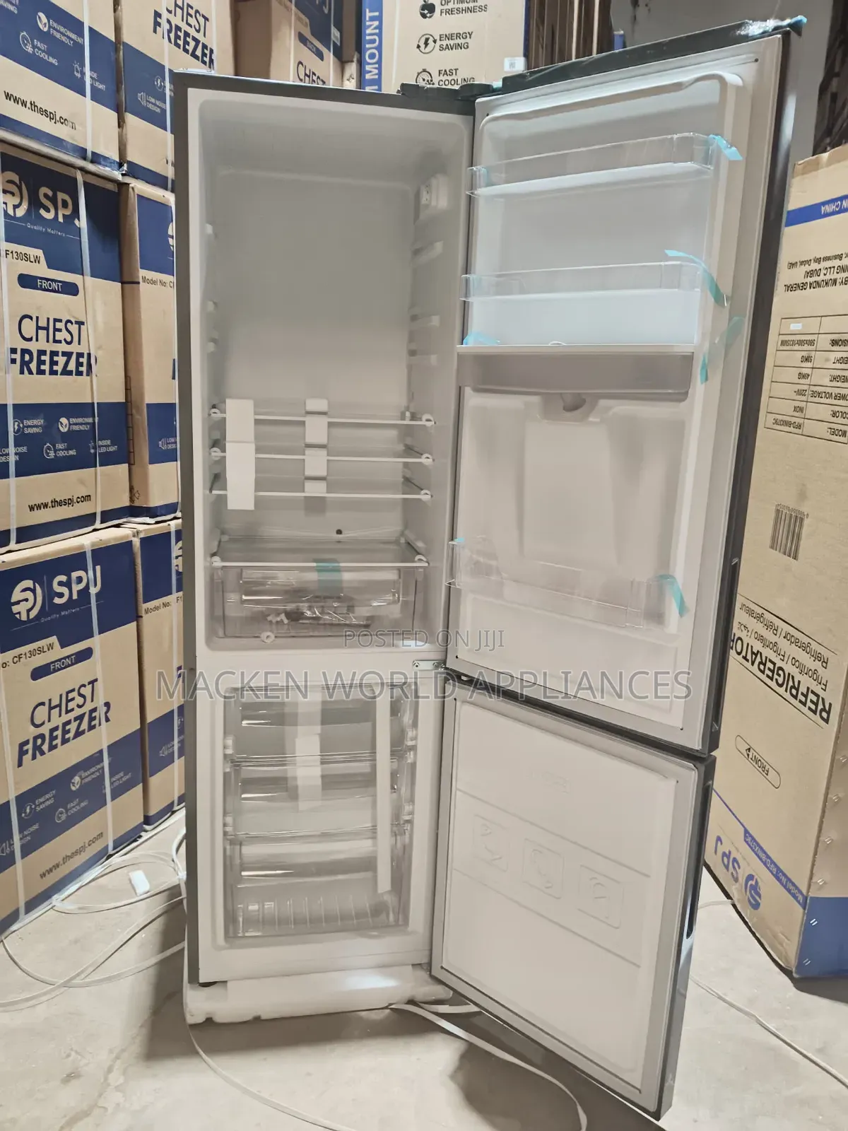 379 Liter SPJ Double Door Fridge With Bottom Freezer, Water Dispenser ...