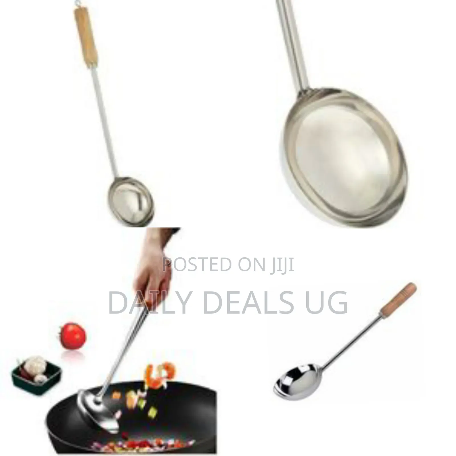 Professional Wok/Cooking Ladle With Wooden Handle - Multicolor in ...