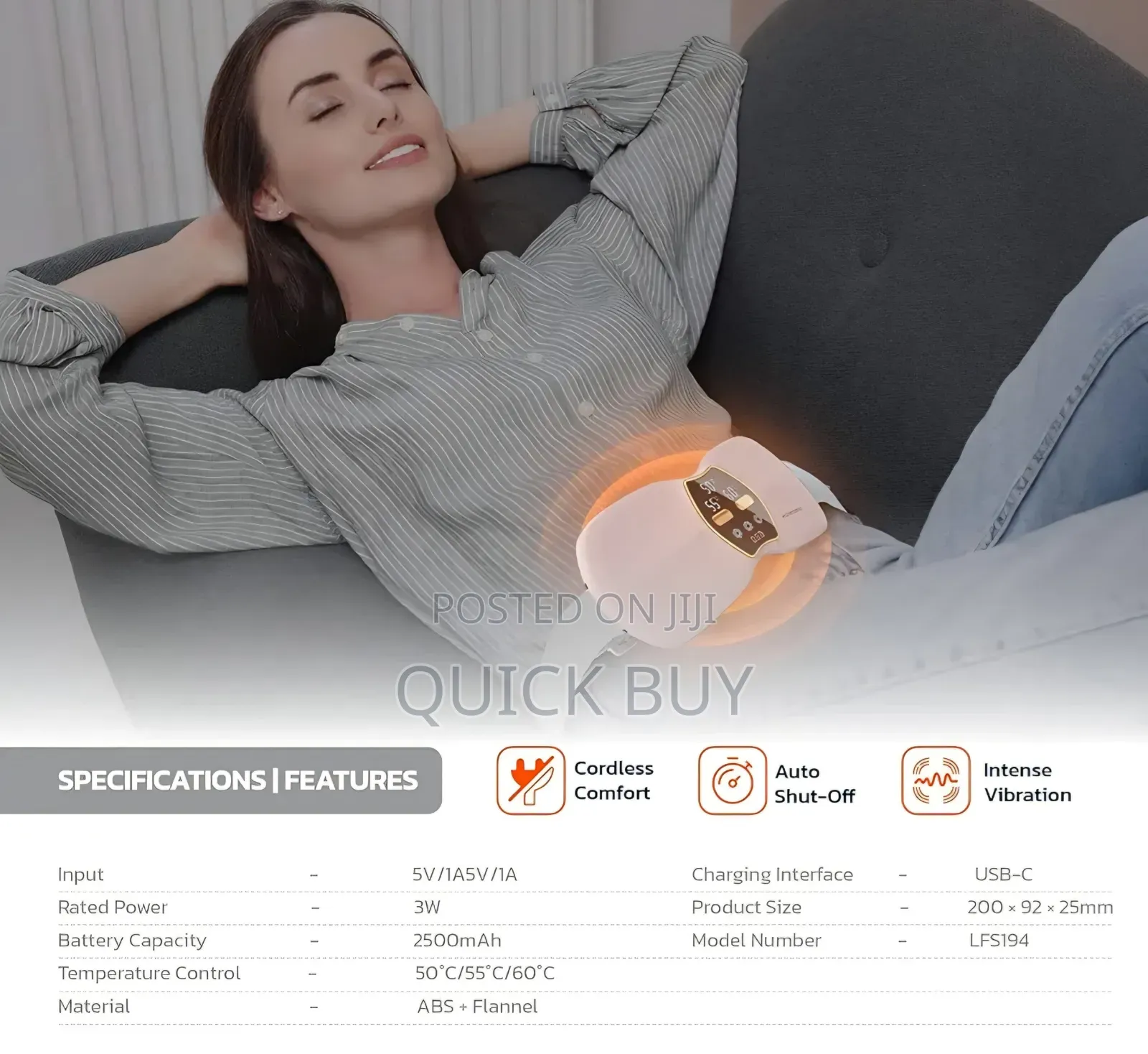 Porodo Lifestyle Cordless Heat Wave Massage Pad. in Central Division ...