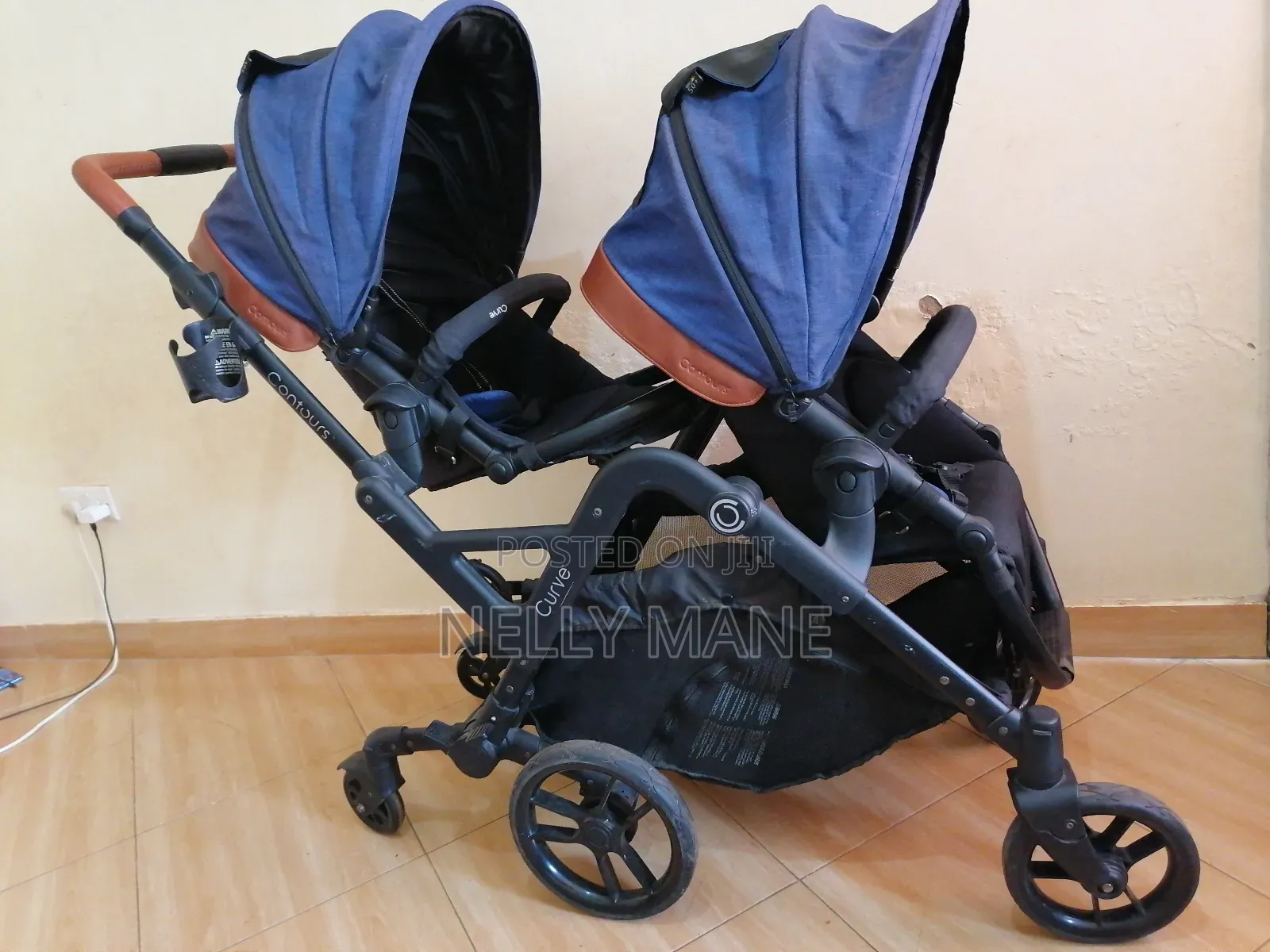 Kolcraft Contours Curve Double Stroller Indigo 17.91 Kg 139.59 in Goma ...