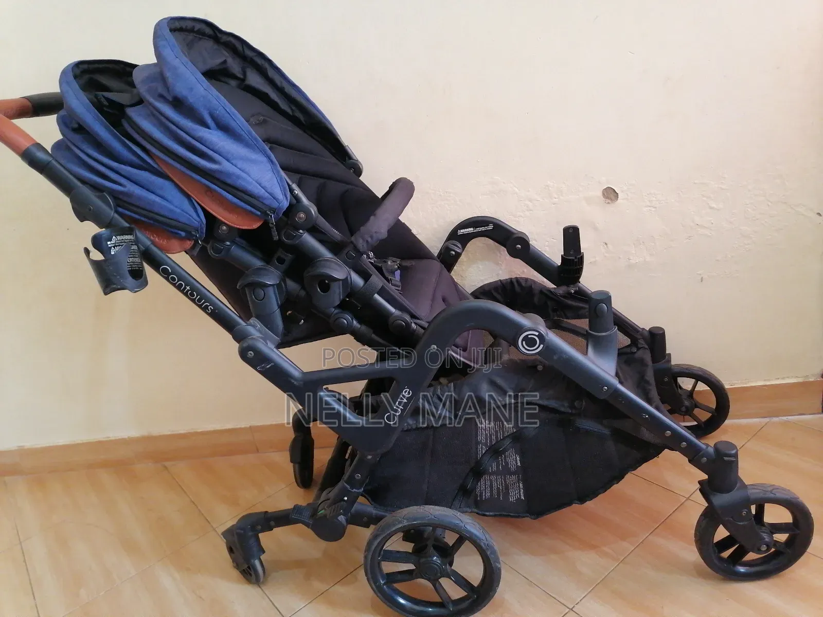 Kolcraft Contours Curve Double Stroller Indigo 17.91 Kg 139.59 in Goma ...