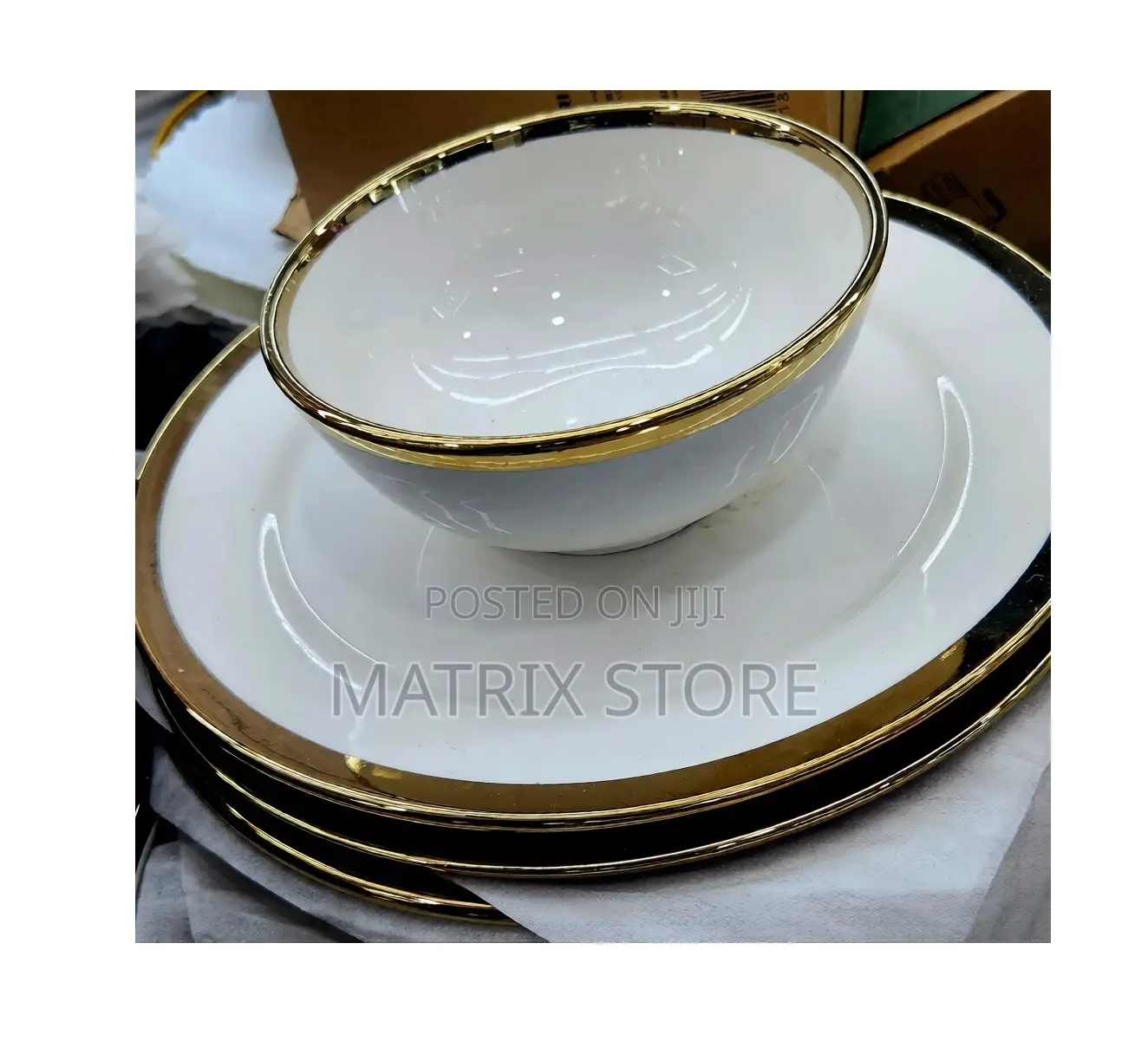 White Dinner Set of 18pcs,Dinner Plates,Side Plates Bowls in Central ...