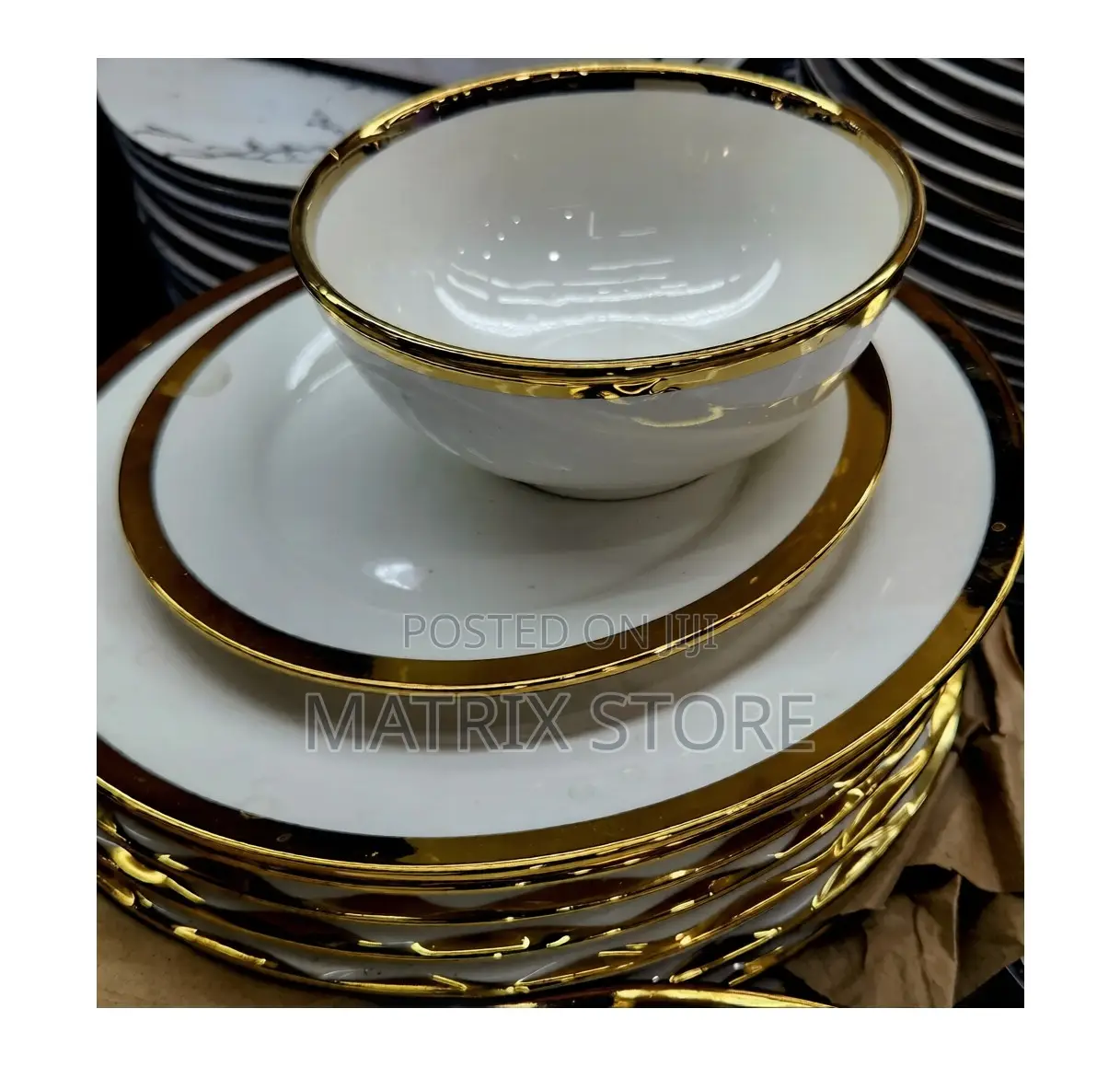White Dinner Set of 18pcs,Dinner Plates,Side Plates Bowls in Central ...