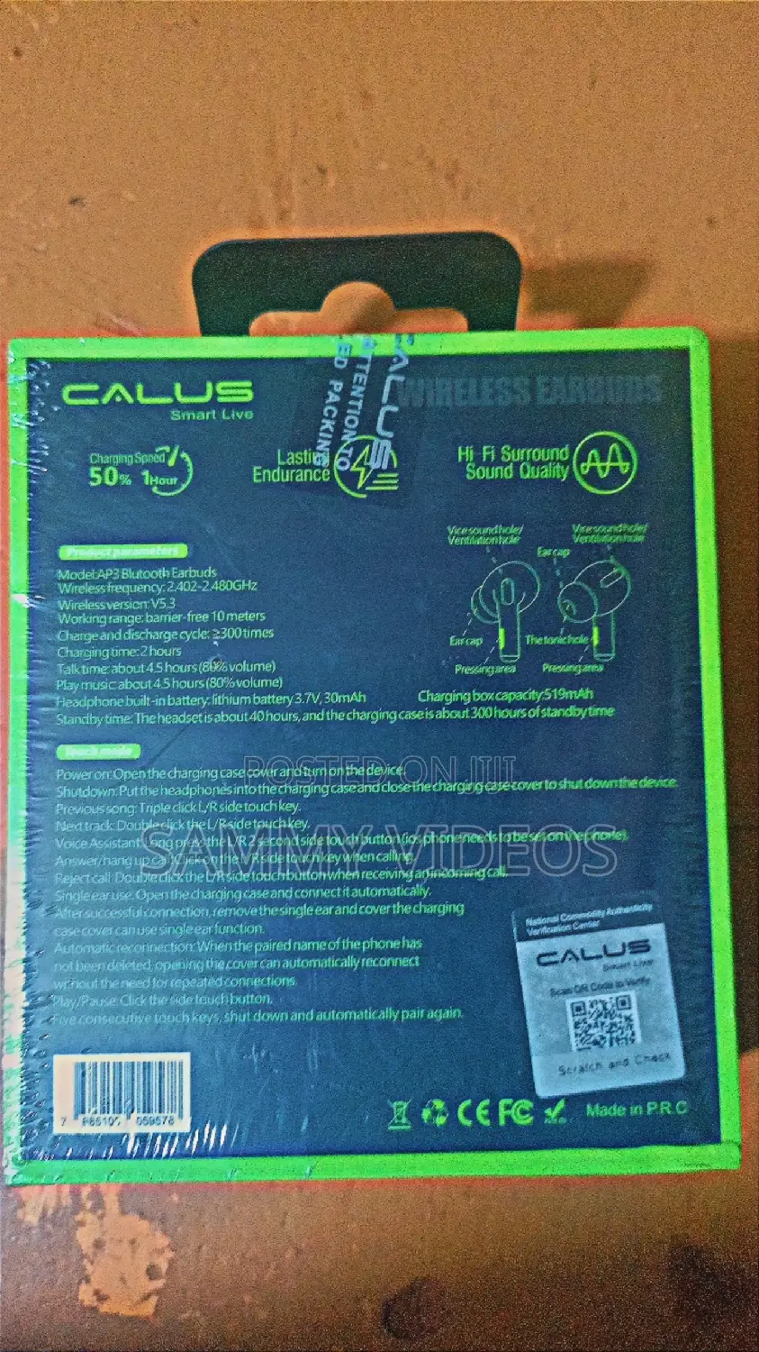 Calus Wireless Earbuds for sale - Sammy Videos Price: USh 40,000 on ...