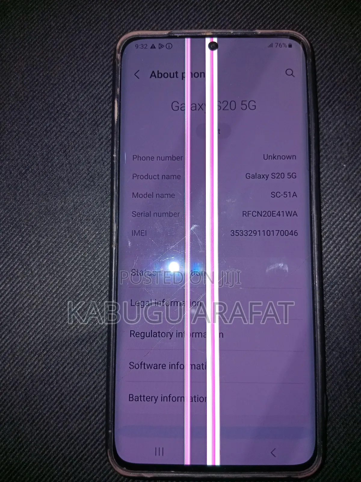 Samsung Galaxy S20 5G Uw 128 GB Black in Central Division - Mobile ...