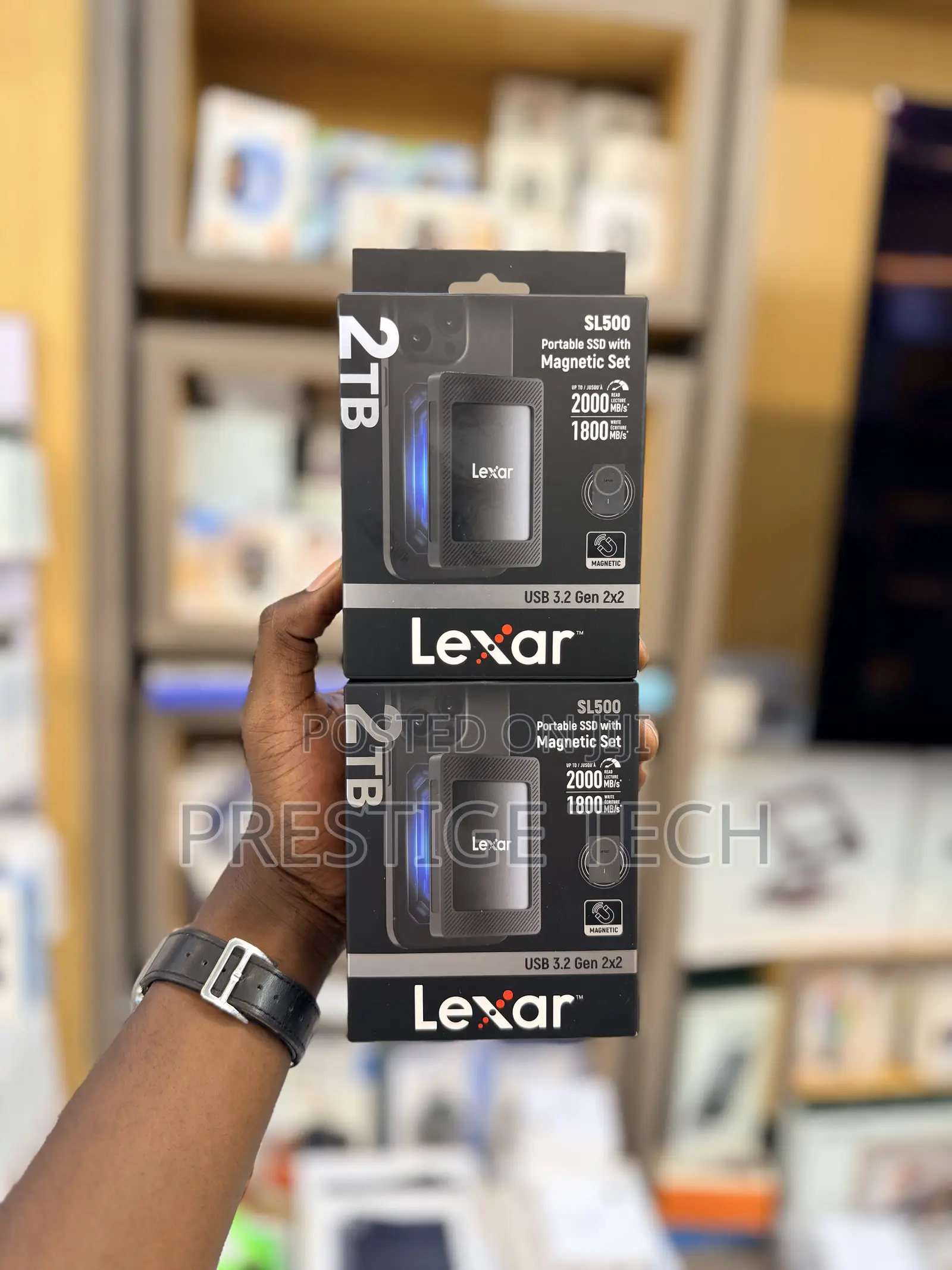 Lexar 2tb Sl500 External Portable Ssd, Magnetic Set Up To 2000mb/S in ...