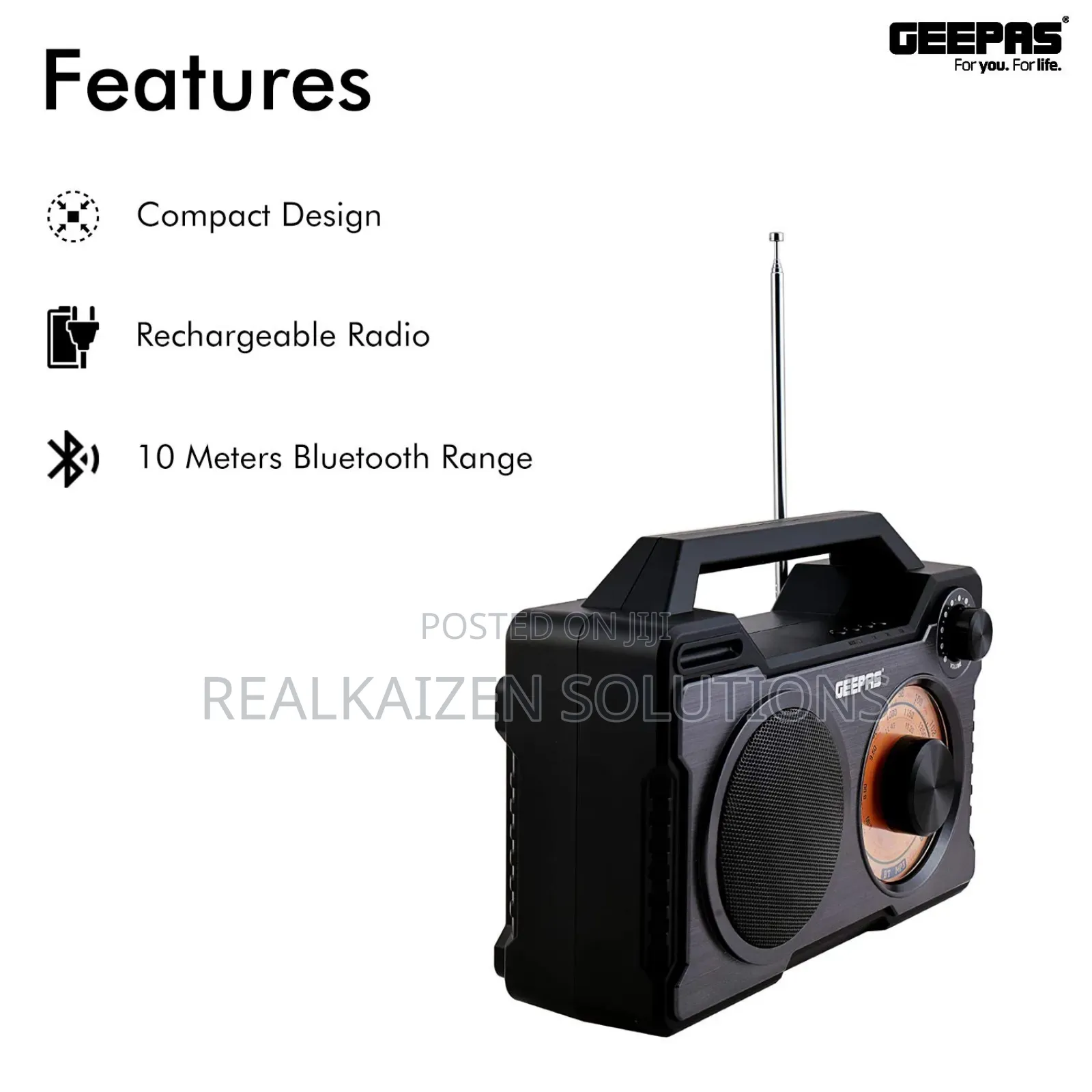 Geepas Rechargeable Analog Fm Radio With | Usb/Tf/Mp3/Wma Player in ...