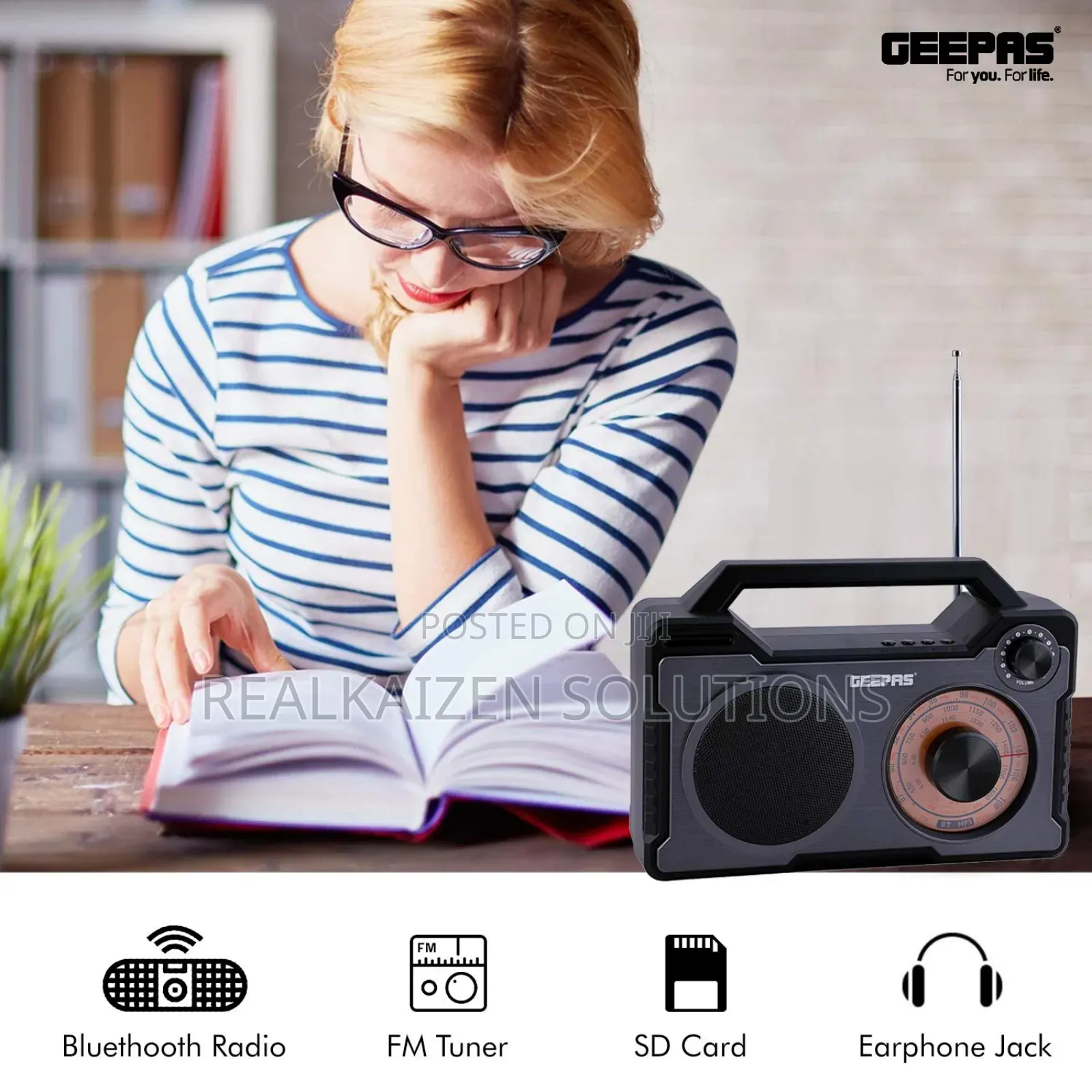 Geepas Rechargeable Analog Fm Radio With | Usb/Tf/Mp3/Wma Player in ...