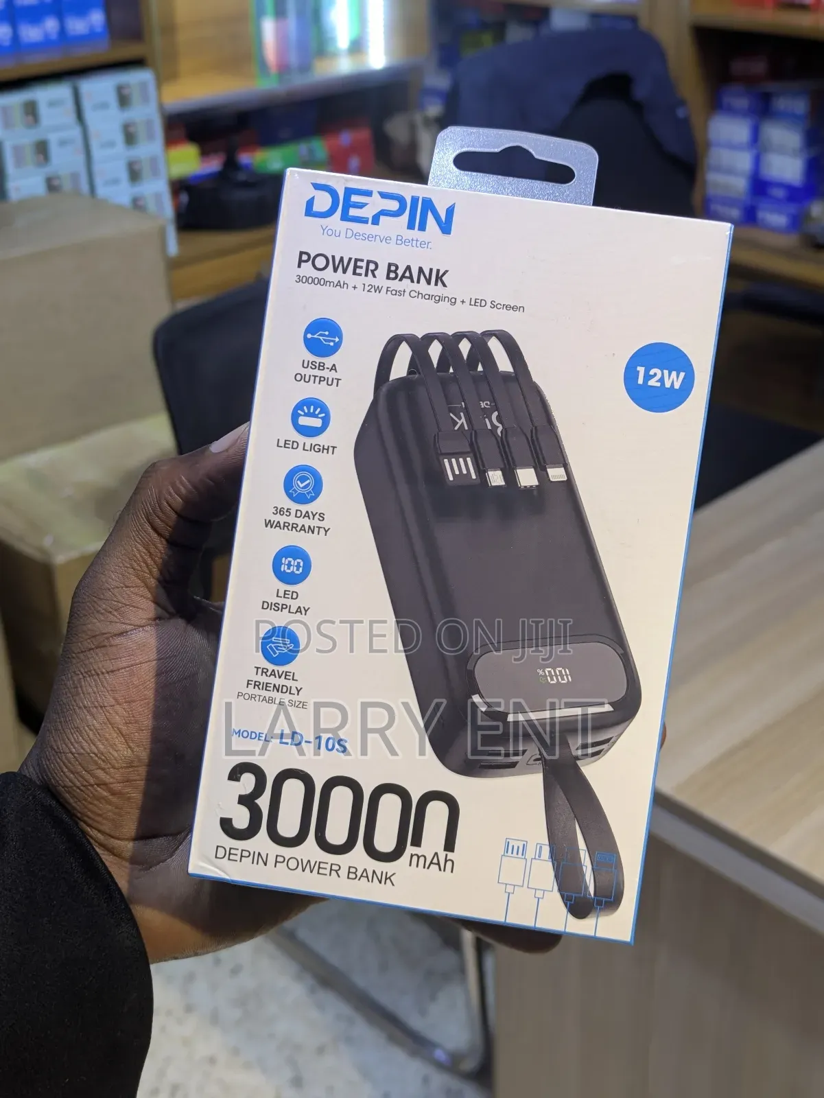 Depin 30000mah | Multi-Cable Power Bank | Led Battery Display in ...
