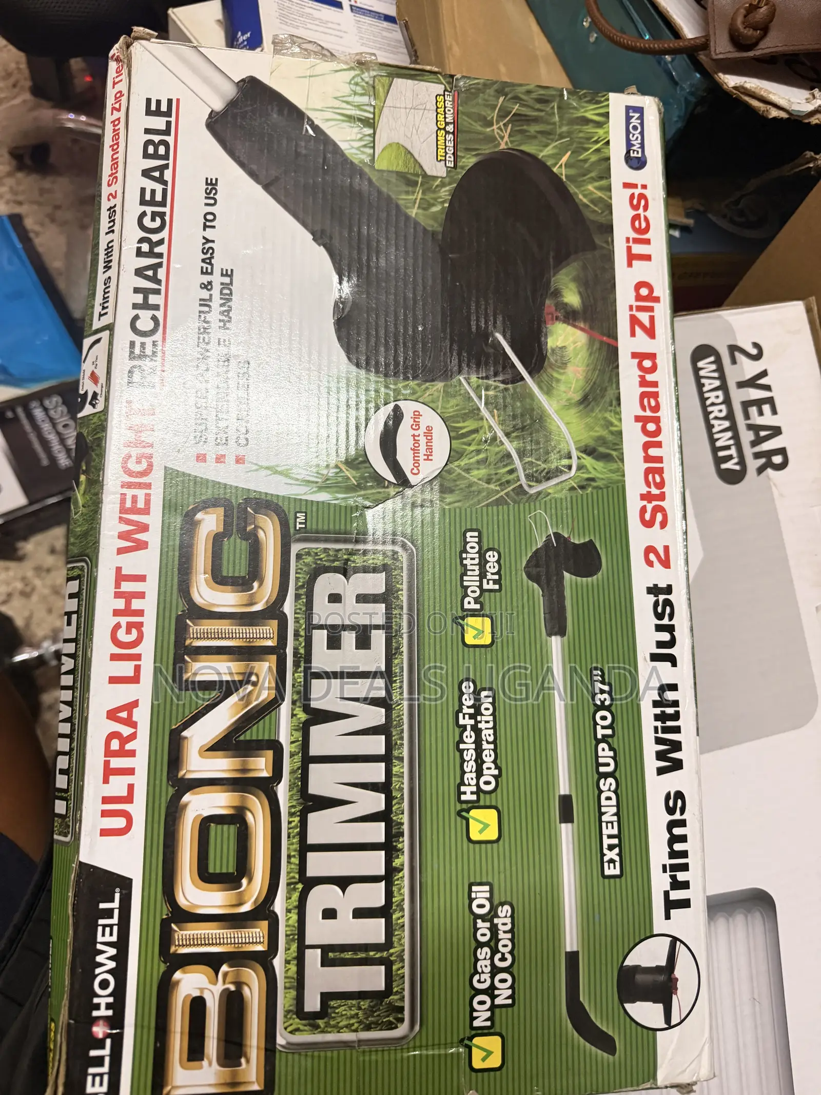 Bell+Howell Bionic Trimmer Rechargeable Nogas/Oil Cordless Grasscutter ...