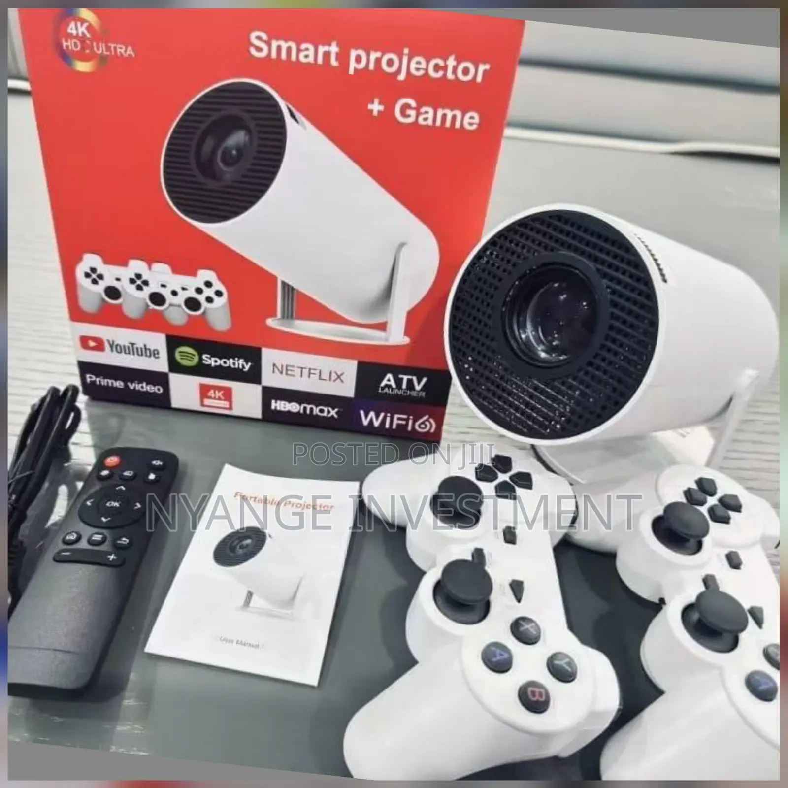 M300 Max Wireless Smart Projector Package With Two Game Controllers ...