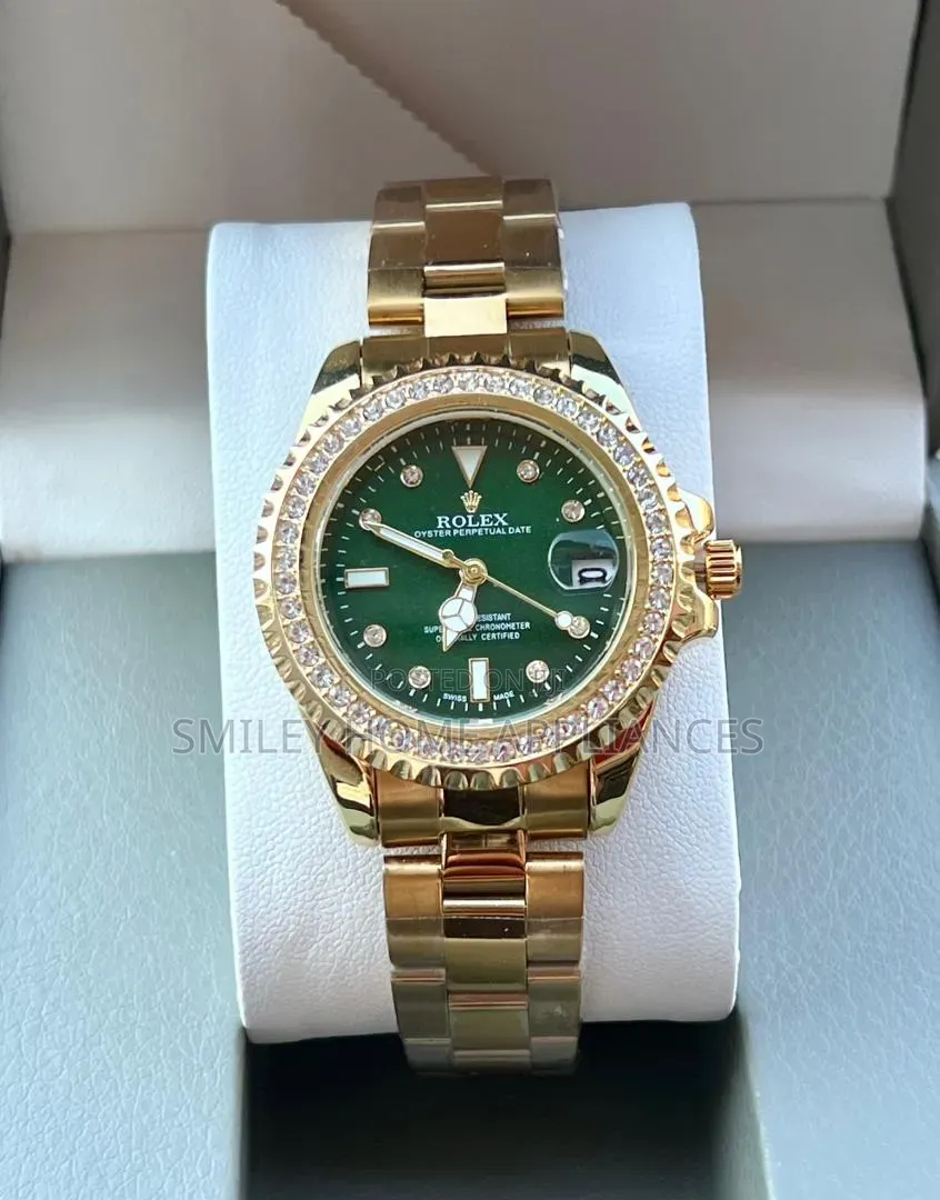 Rolex Women's Original Wrist Time Piece With a Green Face - smiley home ...