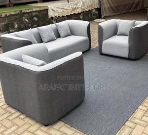 Luxury Curved Armchair Sofa Set in Grey - Arafat Interiors Price: USh ...