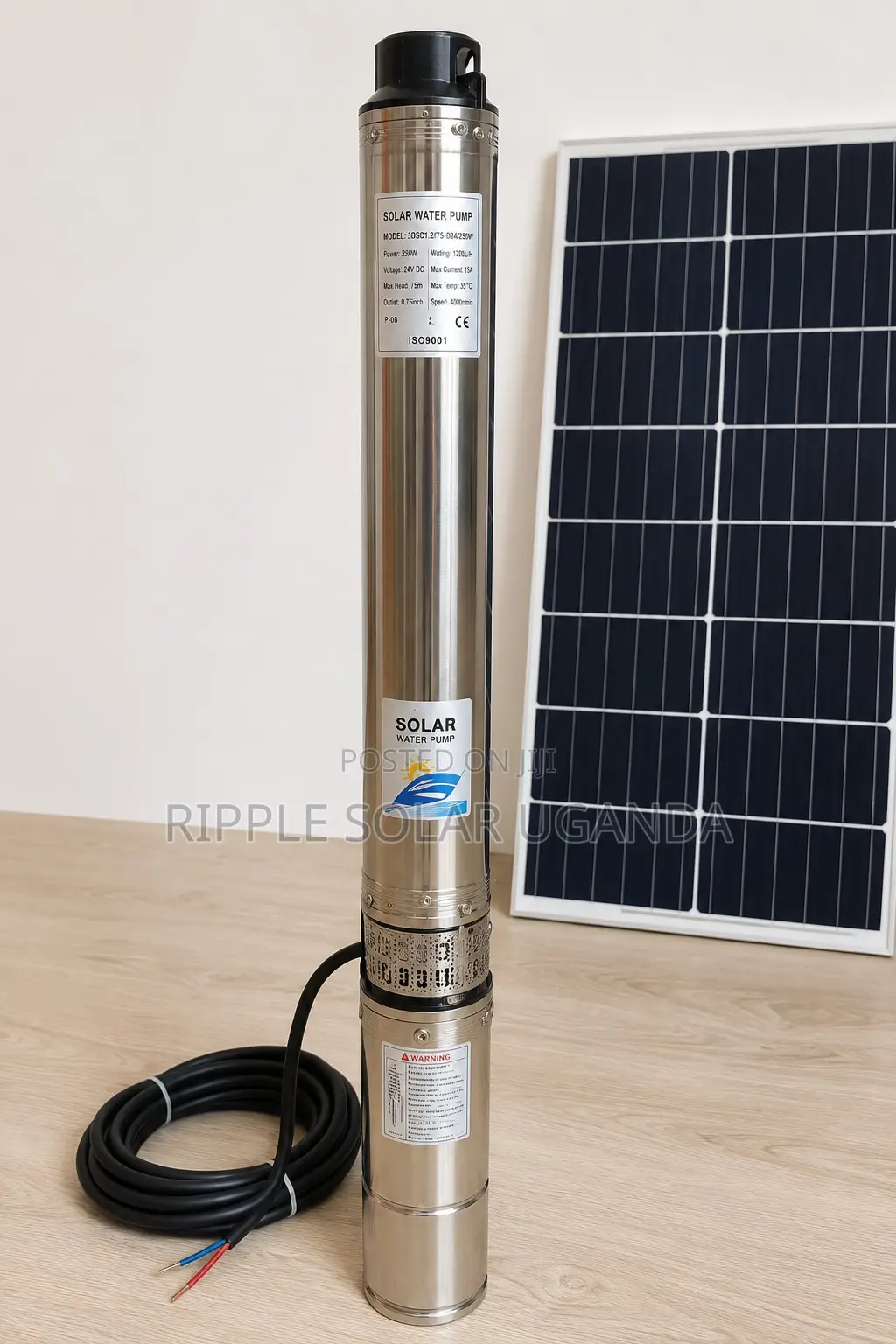 1100w 110v Solar Borehole Pump 125m Head 4000l/H - Ripple Solar Uganda ...